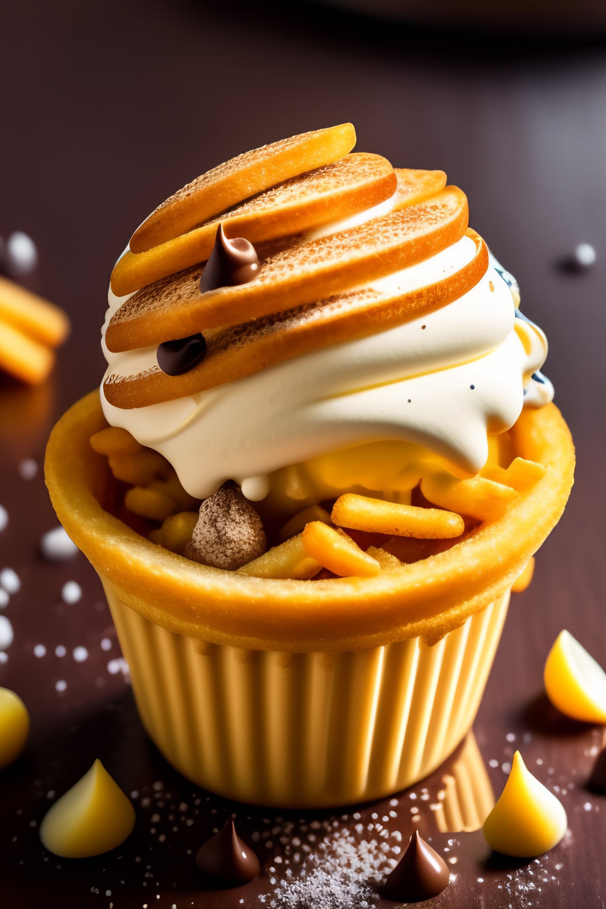 Lexica - Fries dancing on the chocolate chip ice cream