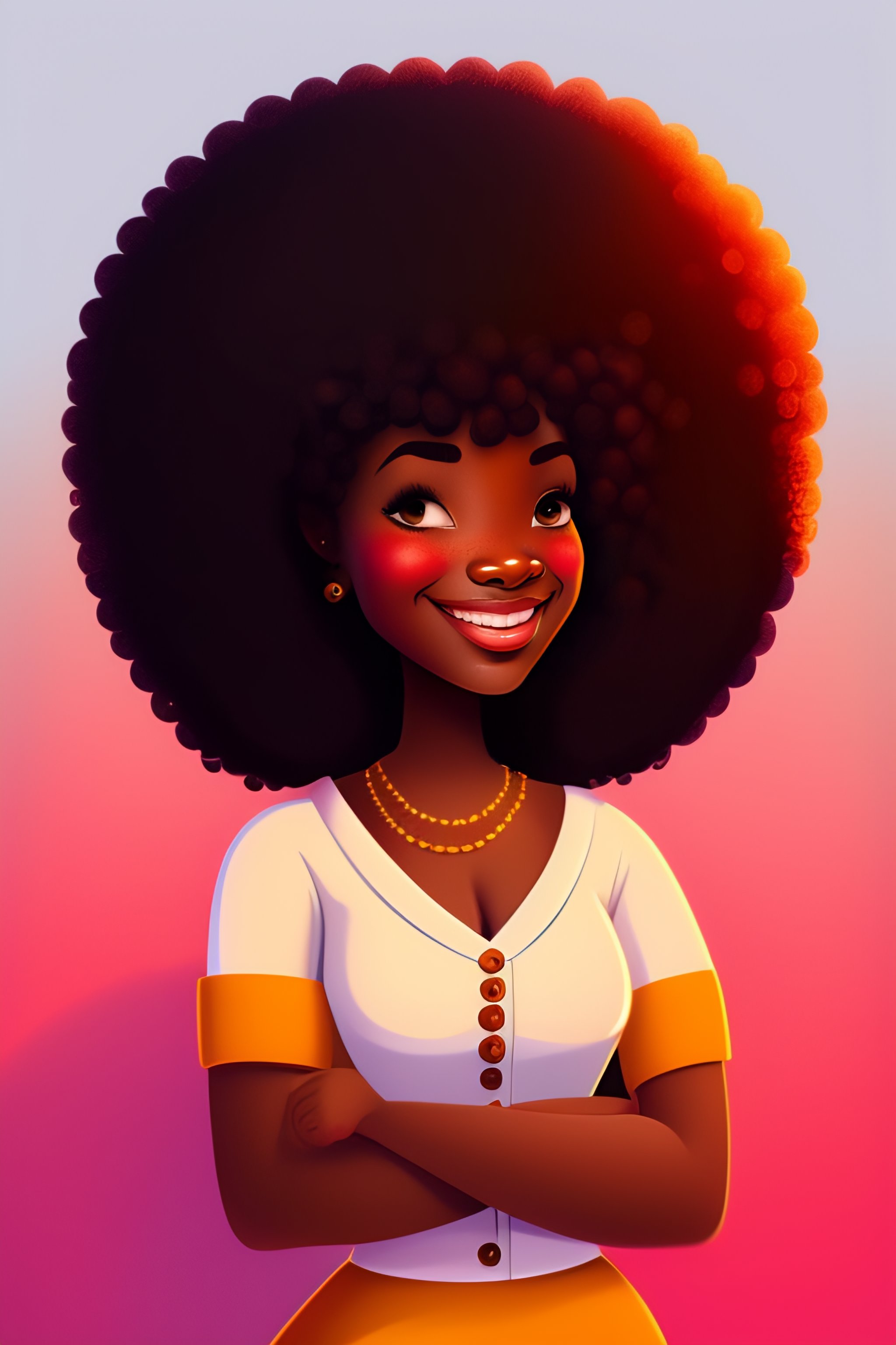 Lexica - Smiling black woman, afro, award winning children's book ...