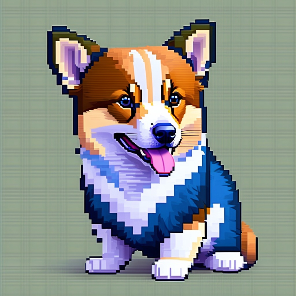 Lexica - Corgi dog breed, pixel art