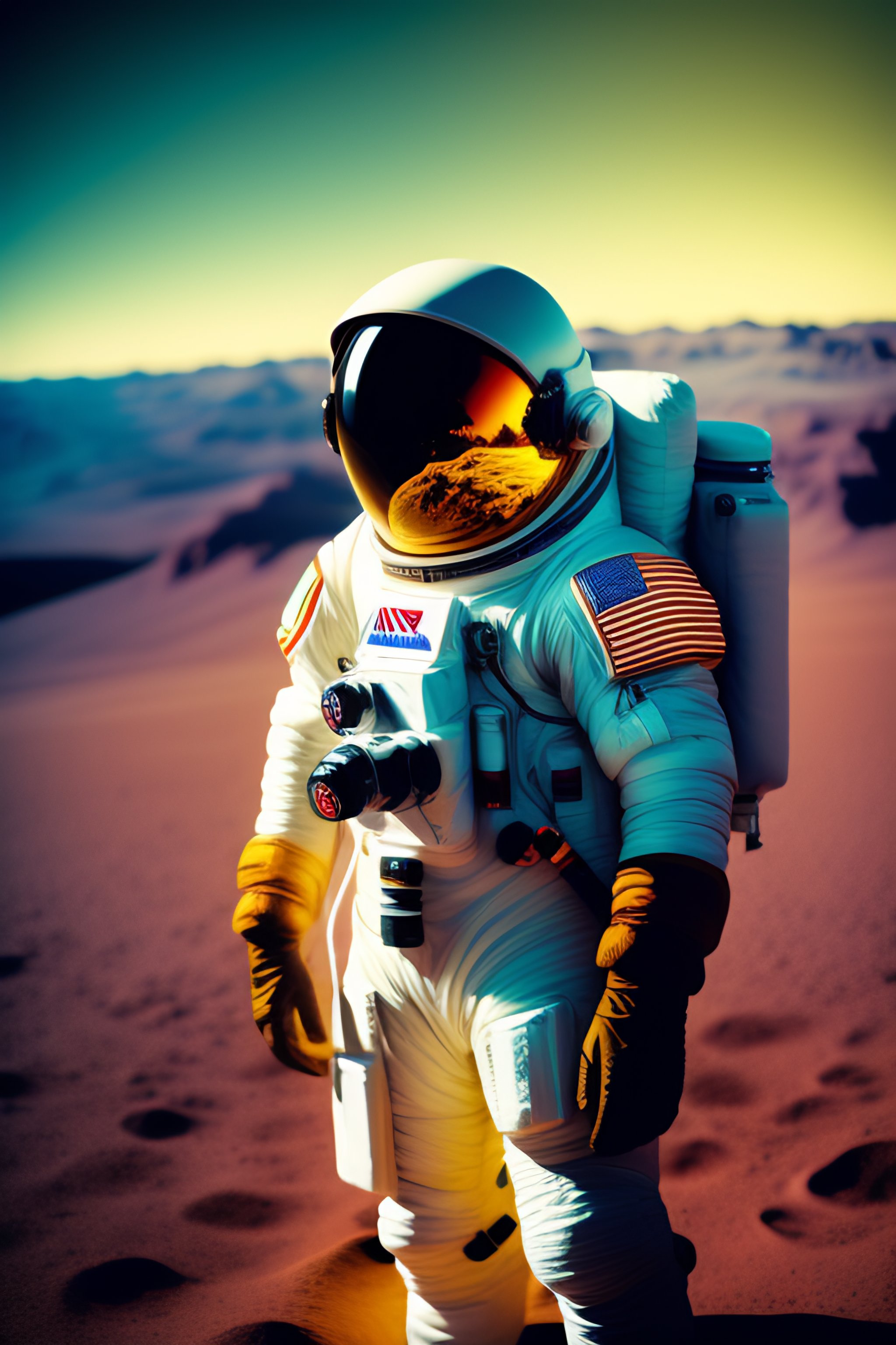 Lexica - Portra 400 high dpi film scan of a NASA astronaut wearing a ...