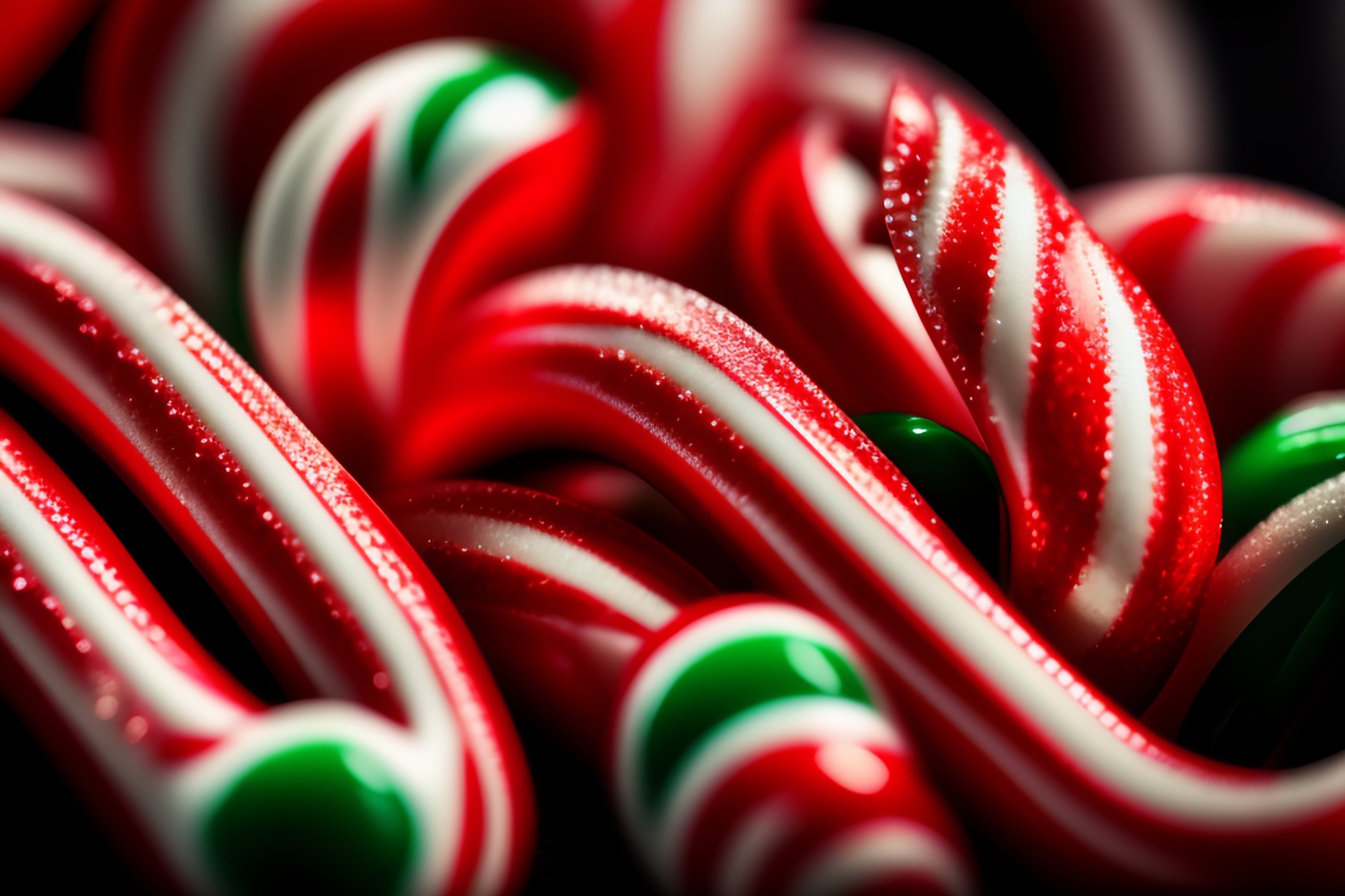 Lexica - Sharp Closeup of peppermint candy canes side by side ...