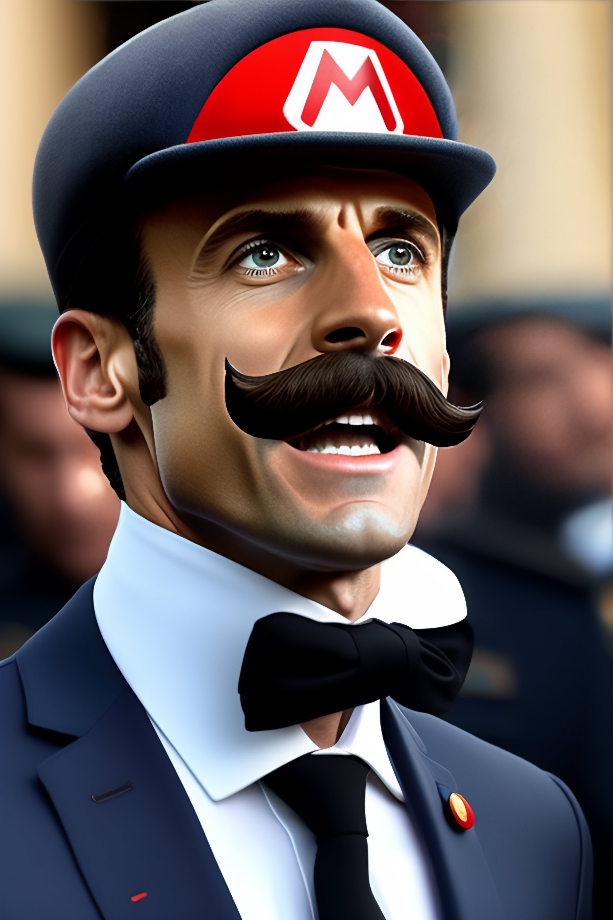 Lexica - Emmanuel macron dressed as mario the nintendo character