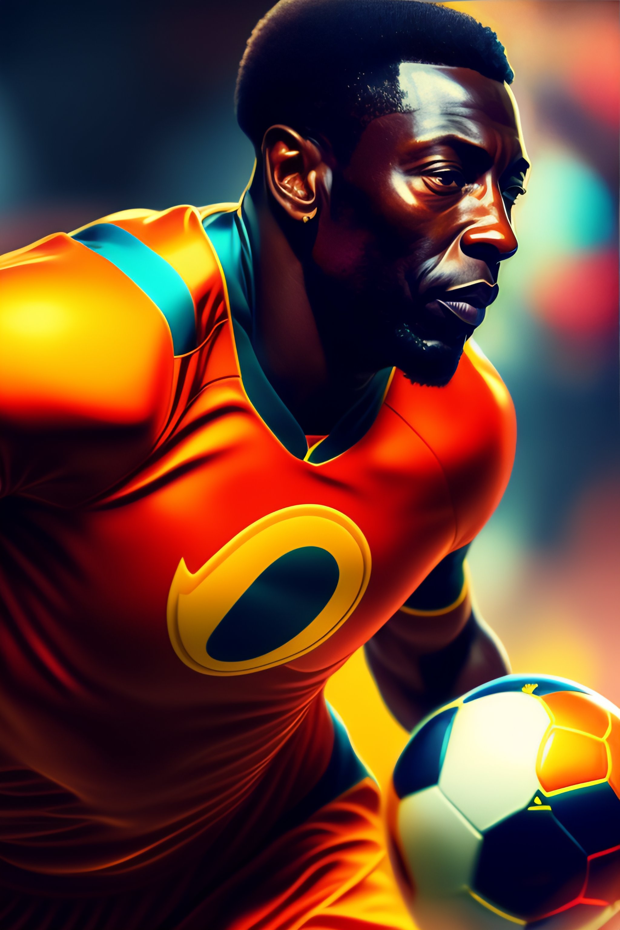Lexica - Pelé as super hero, intricate, highly detailed, sharp focus ...