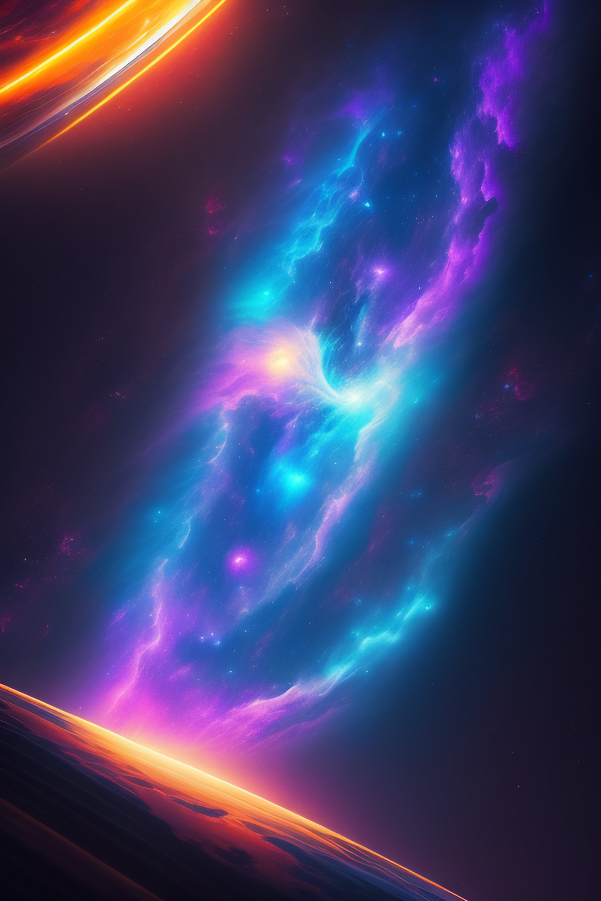 Lexica - Ultradetailed illustration of an energy spell in a galaxy ...