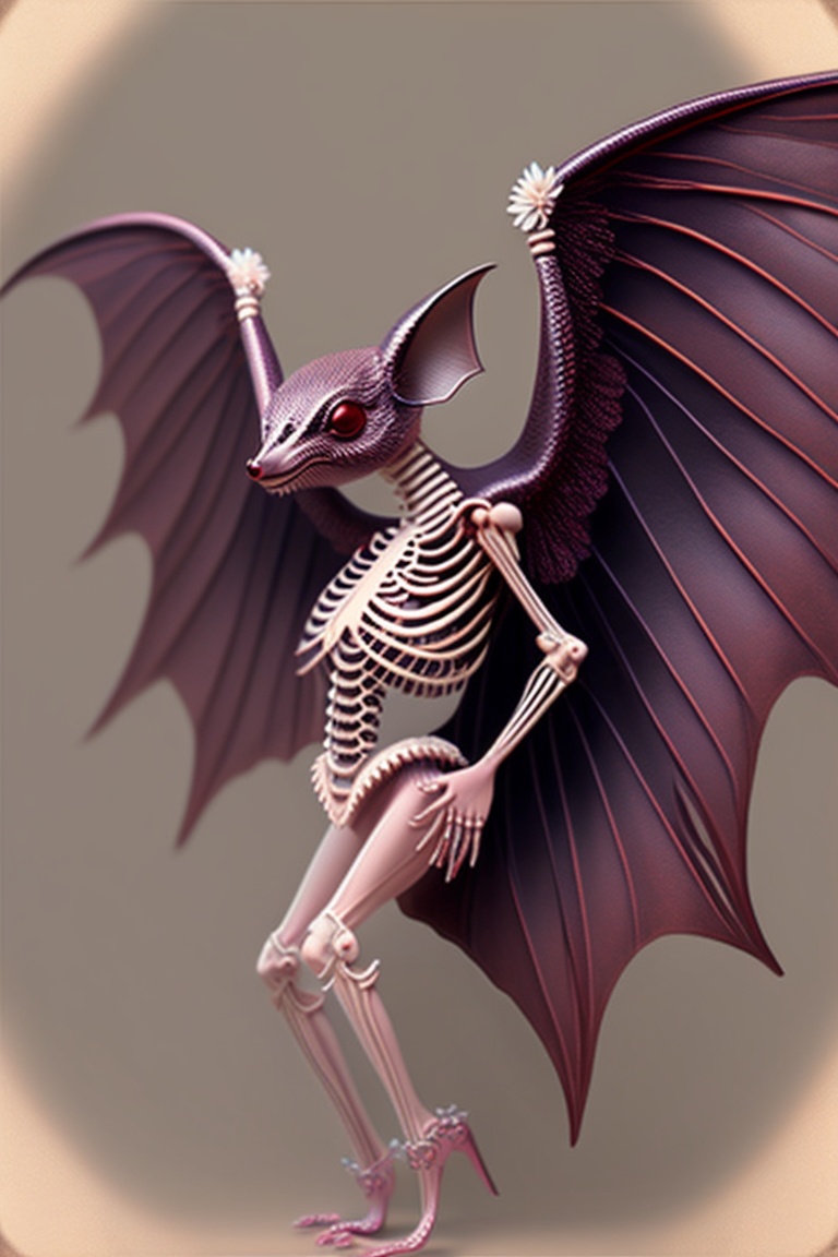 Lexica - 1950;s slinky spiked skeleton vampire bat skeleton, encrusted leaf and flower on her ...