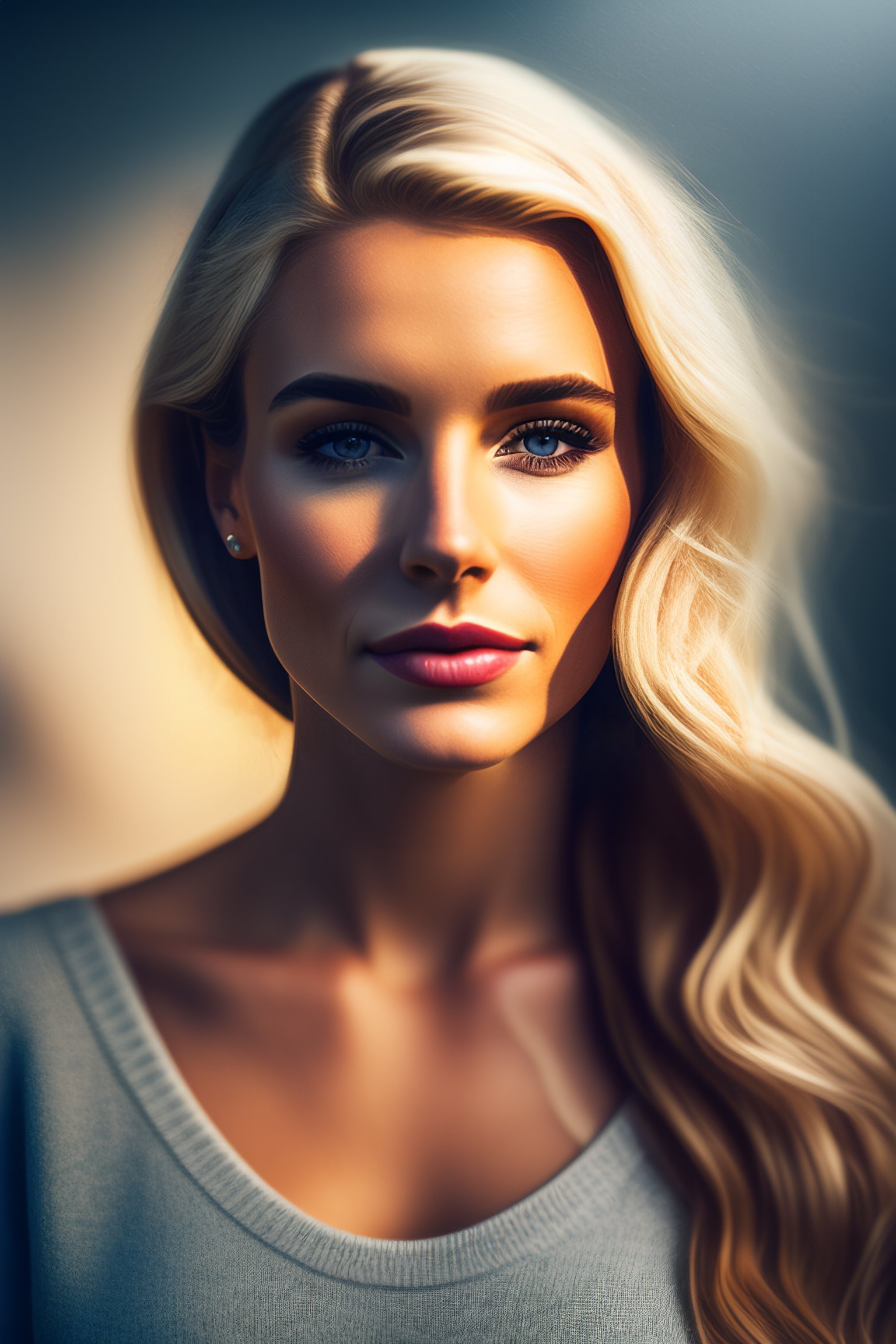 Lexica - A portrait of a beautiful blonde woman, fine - art photography ...