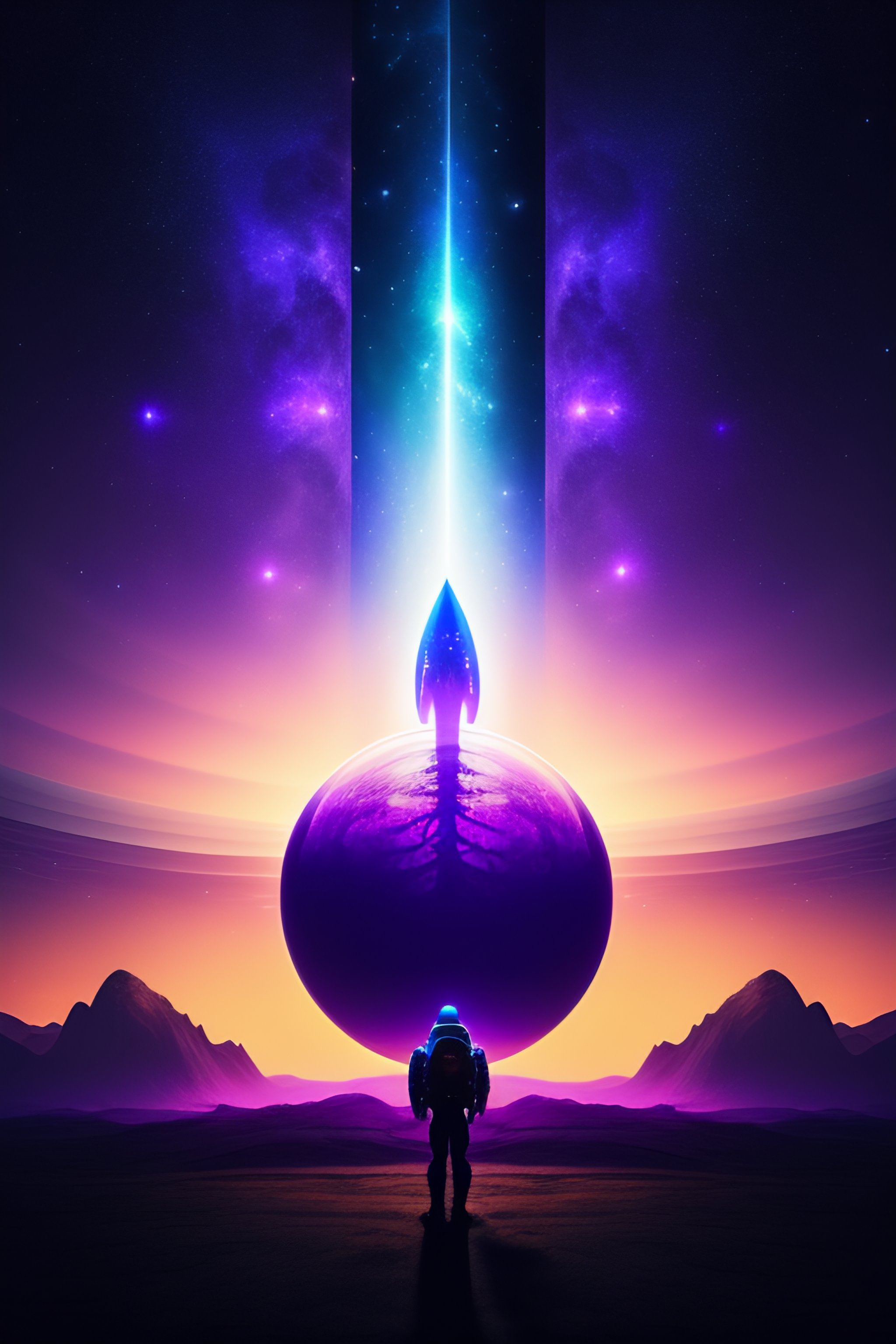 Lexica - A fantastic space scene, in a magnificent planet, an ...