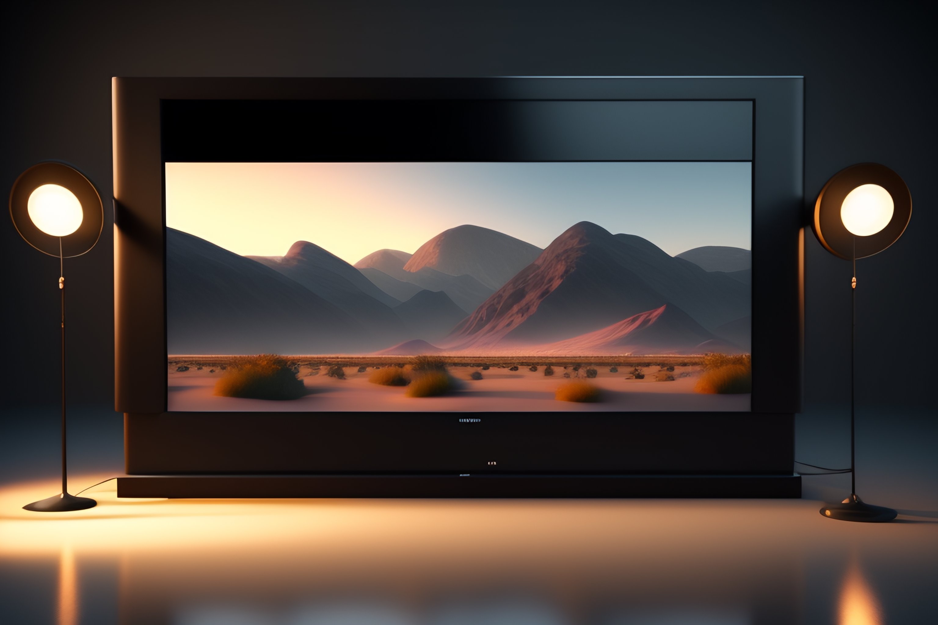 Lexica - Interview scenery, tv show, tv black screen, neutral colors ...