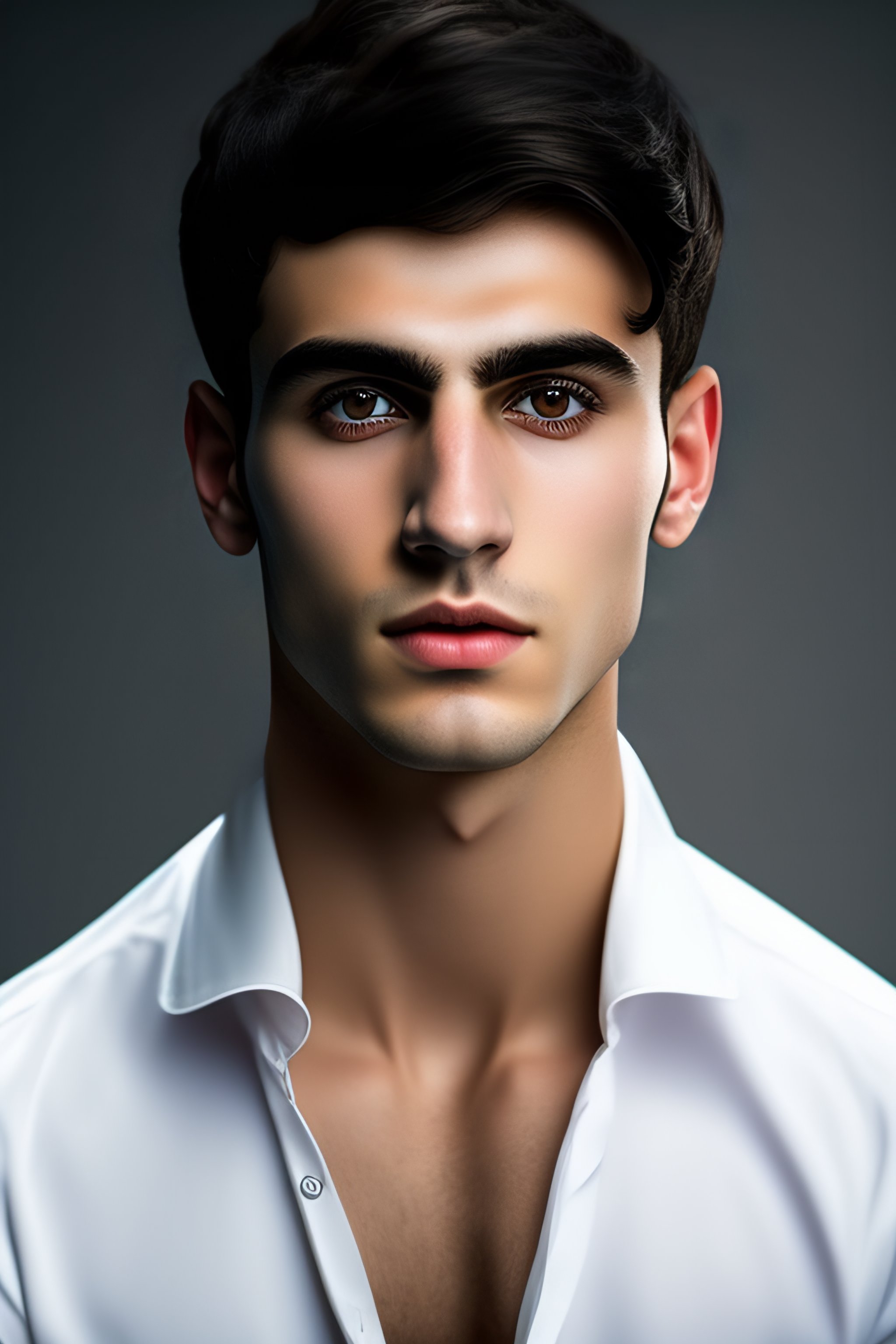 Lexica - Dark haired 22 years old young white turkish man has little ...