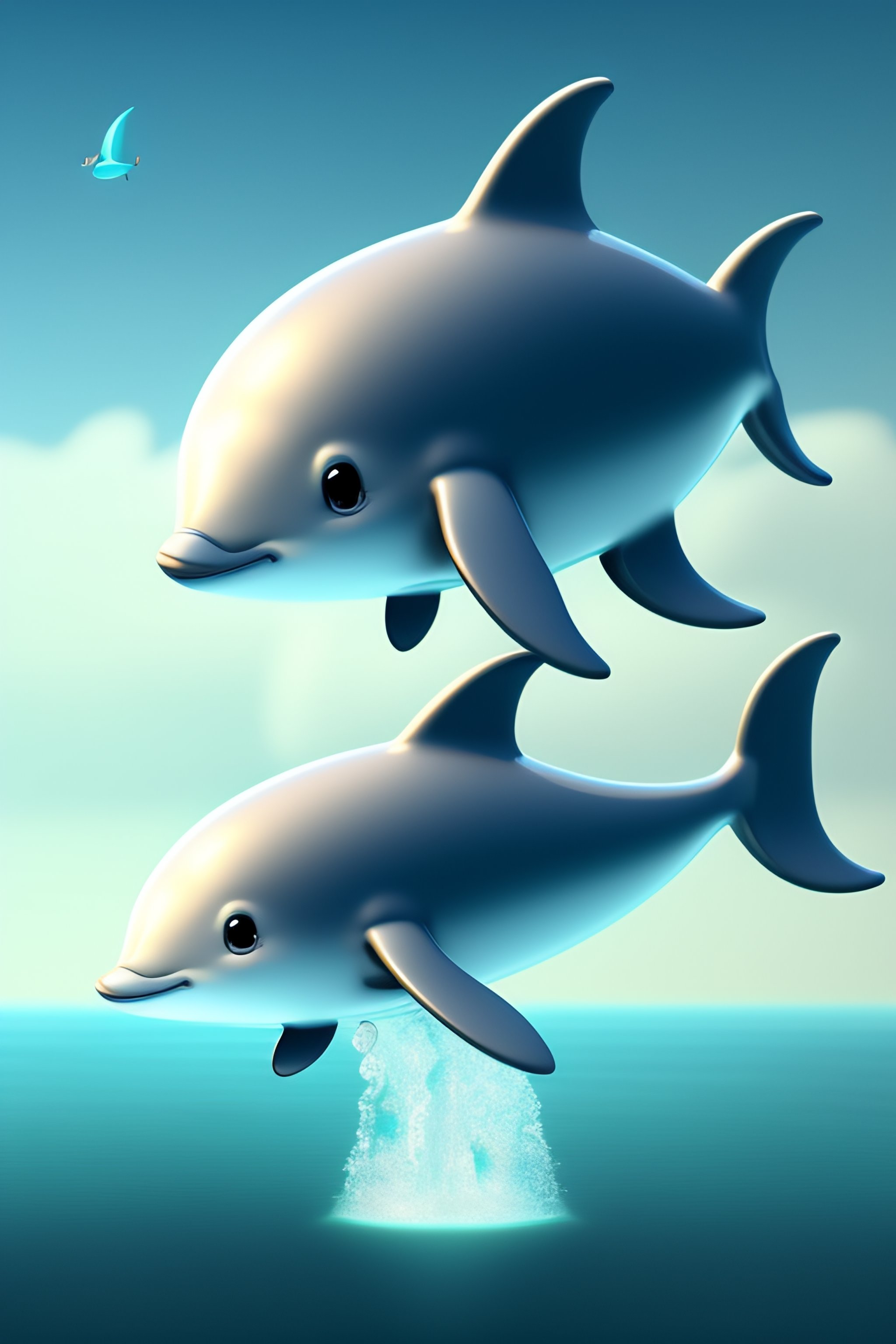 Lexica - Cute and adorable cartoon, dolphin baby, fantasy, dreamlike ...