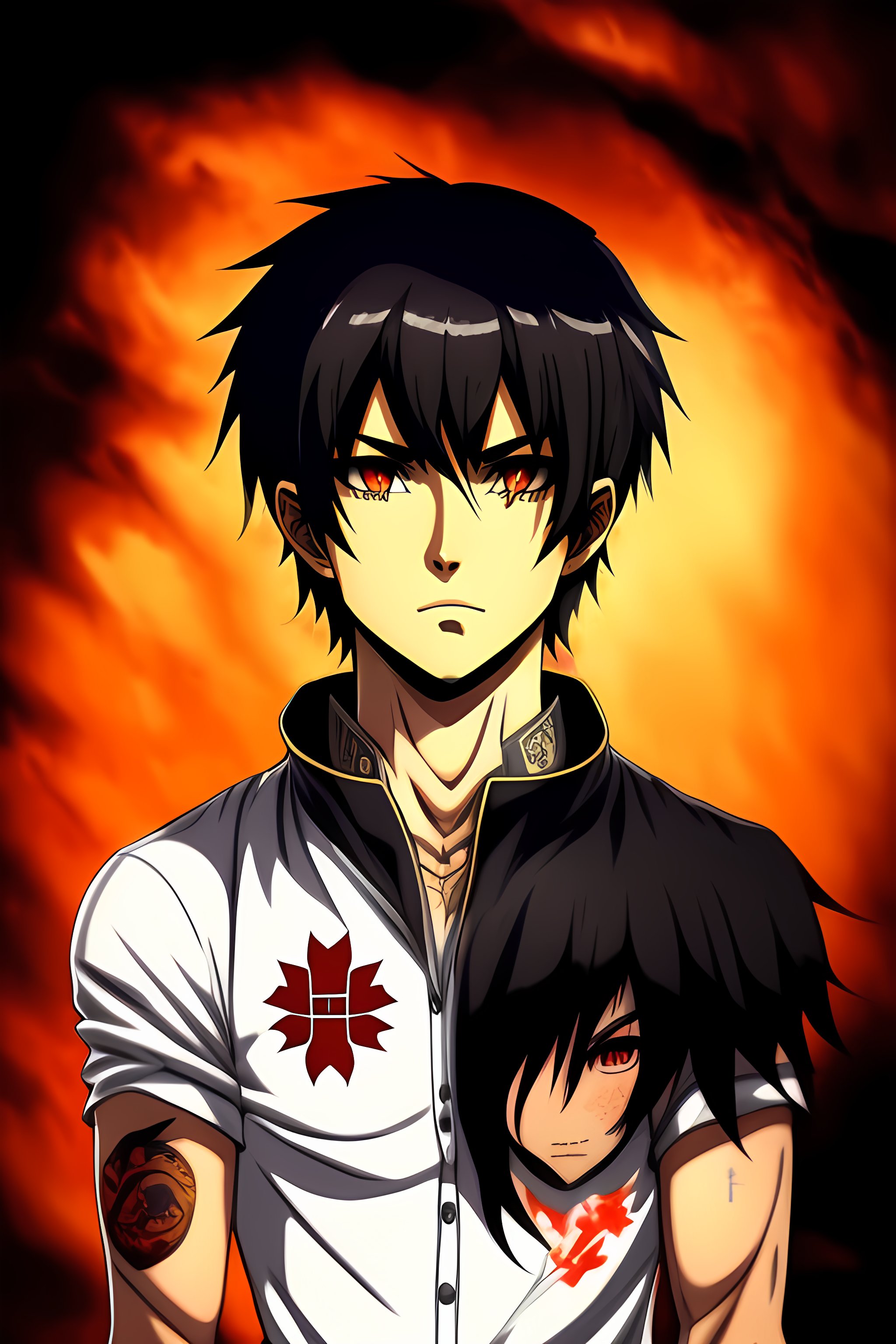 Lexica - Eren jeager with mikasa style tattoo