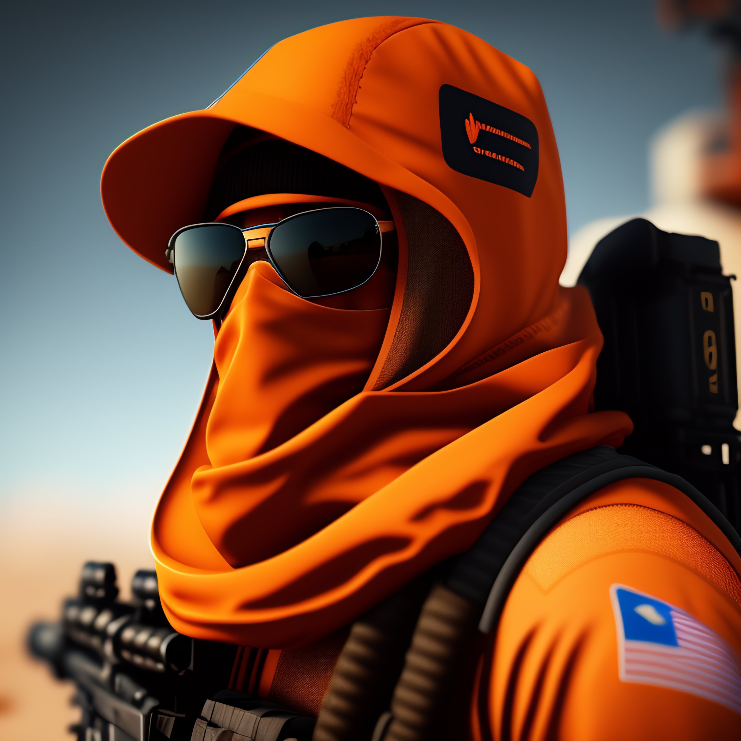 Lexica - CS-GO man terrorist skin, hollographic orange details color ...
