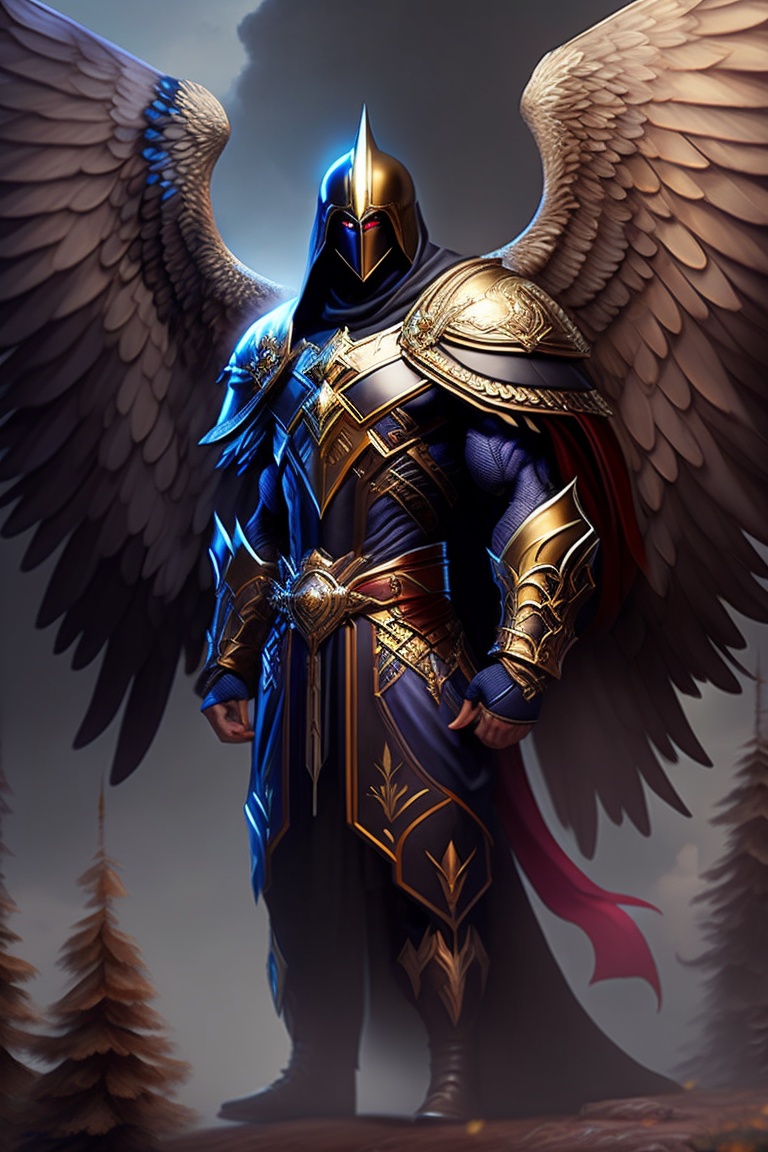 Lexica - Azrael is an angel of imposing appearance, with wings as black ...