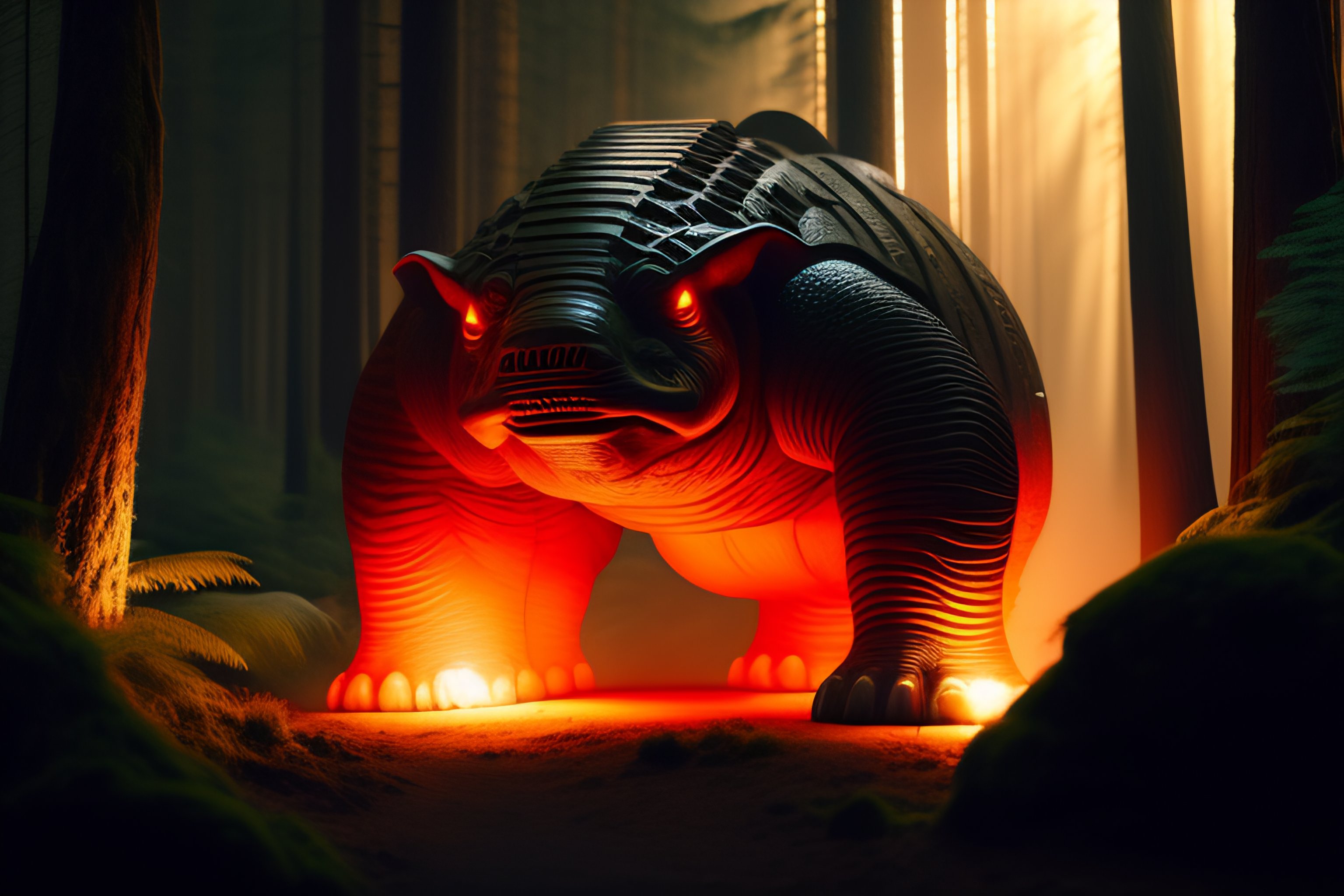 Lexica - Star wars baby rancor in the forest cinematic light ...