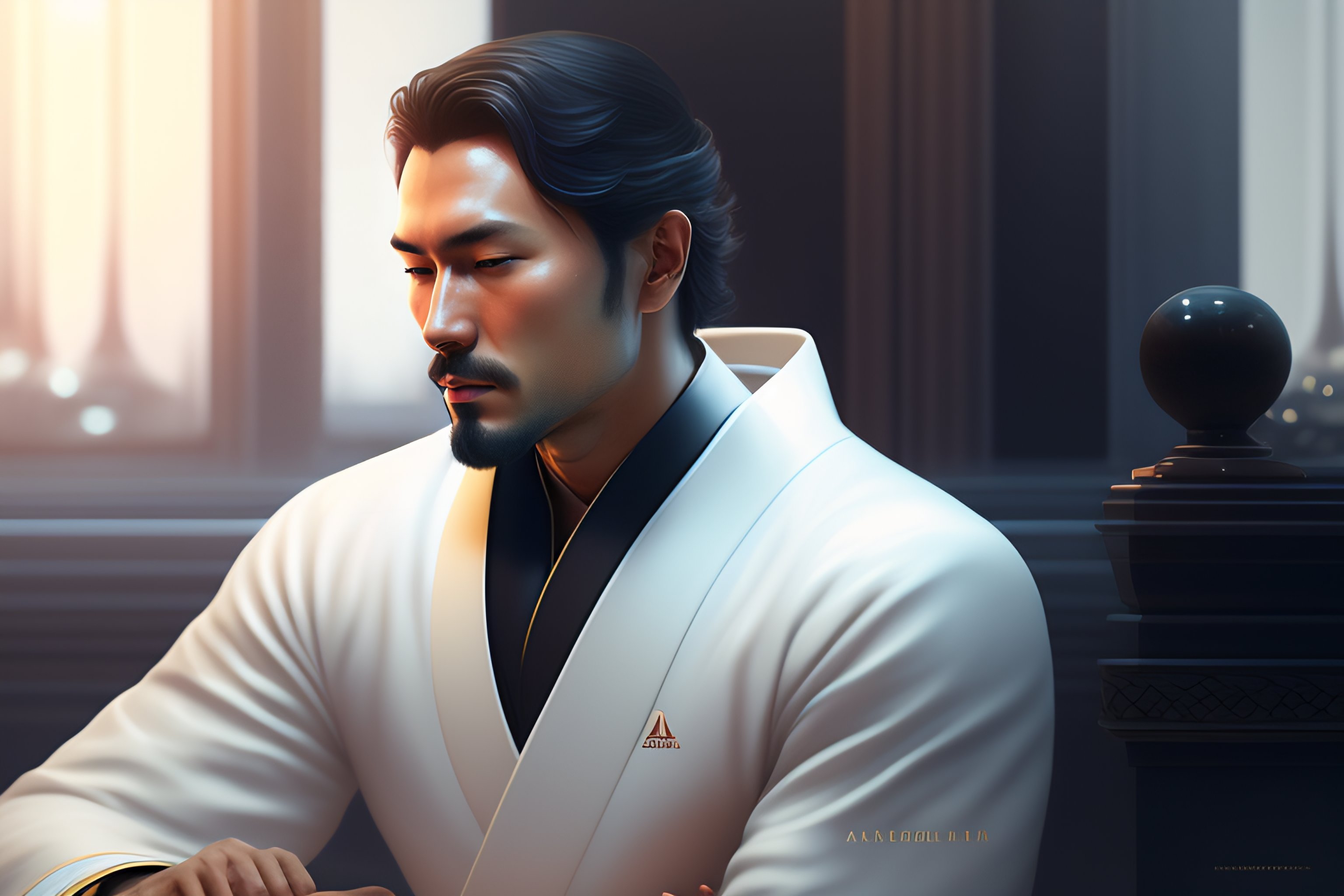 Lexica - Masterpiece Russian man Slavic face in white clothes ...