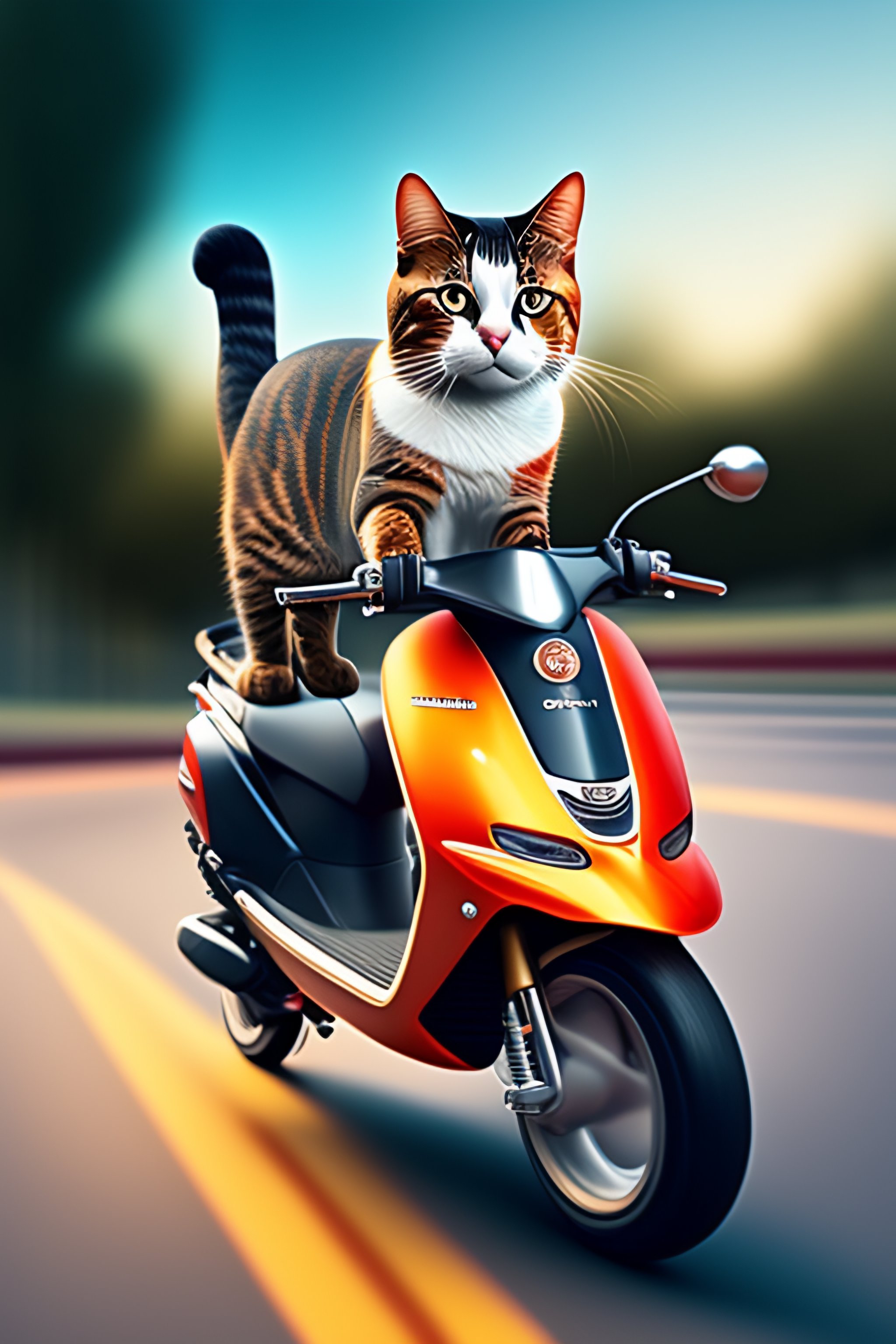 Lexica - Cat on a stunt scooter