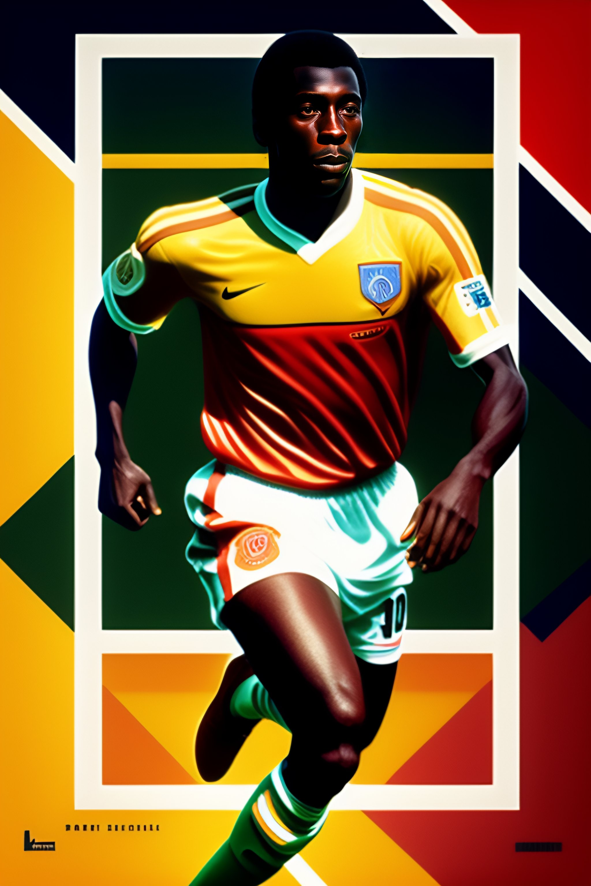 Lexica - Football art, eternal pelé player, retro look from the 70s and 80s