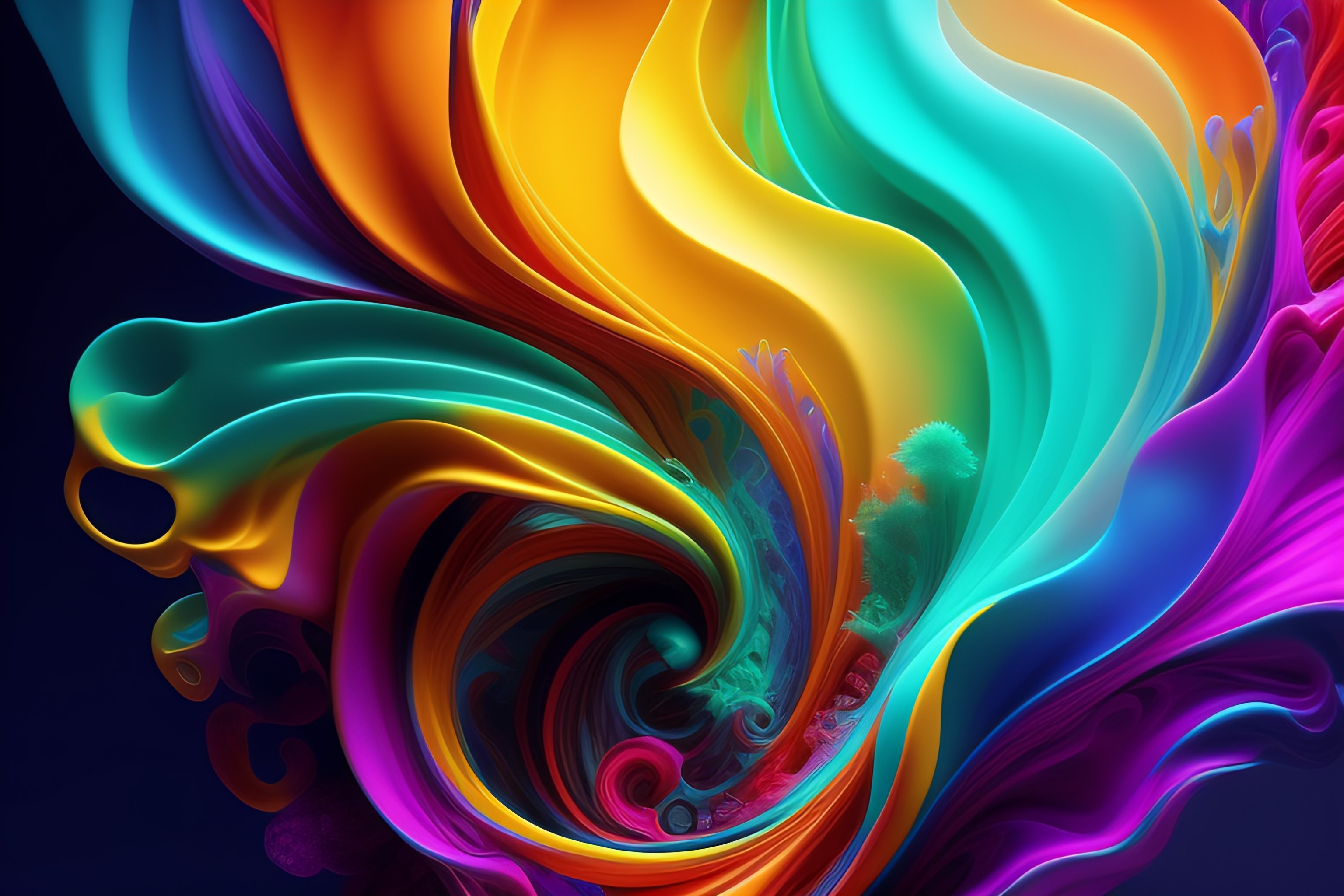 Lexica - Abstract colorful underwater ink art of a fantasy creature ...