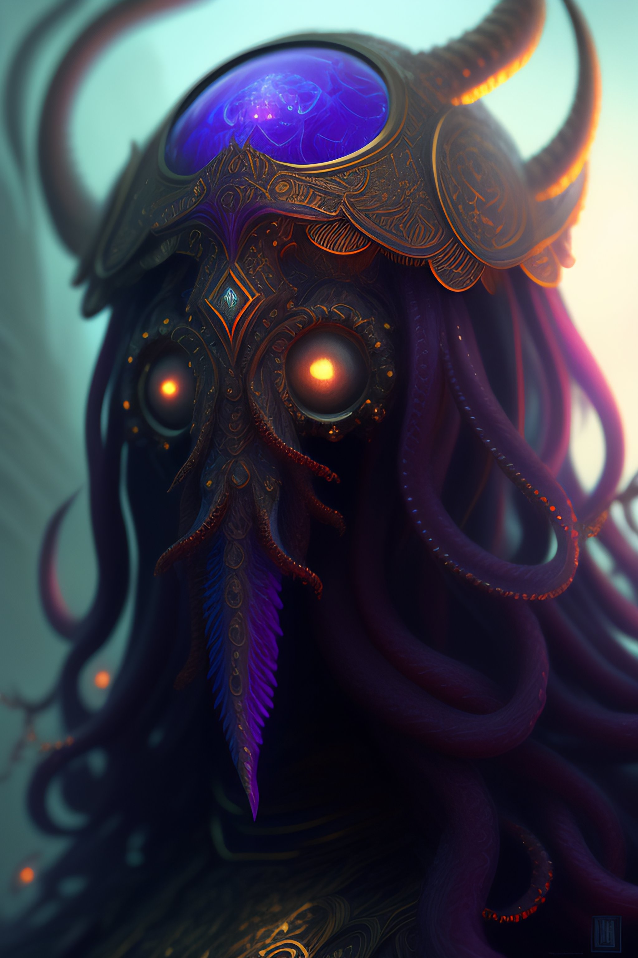 Lexica - Album artwork. ancient cthulu octopus monster with 3 white ...