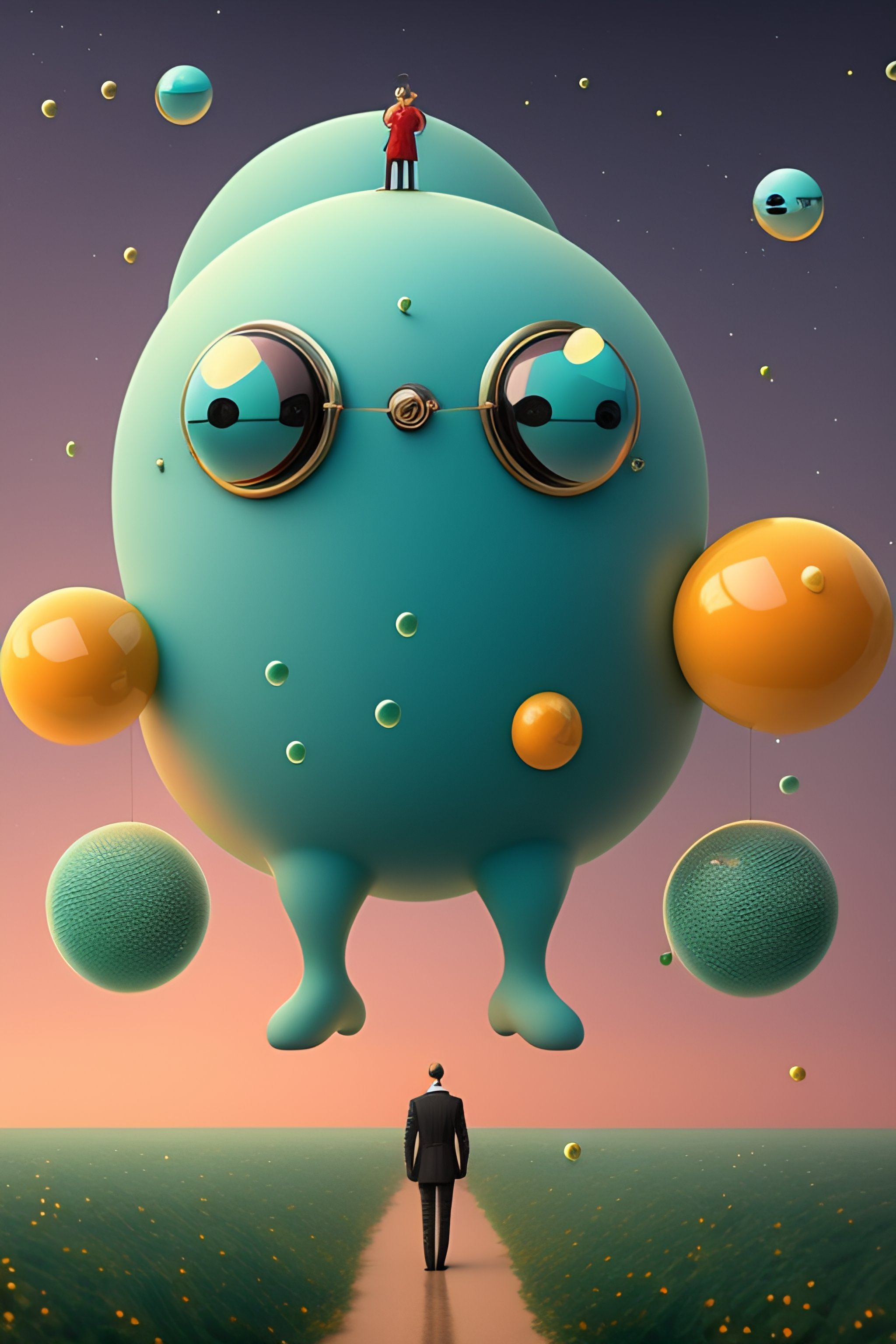 Lexica - Imaginary man who is only a very large bald head covered with ...