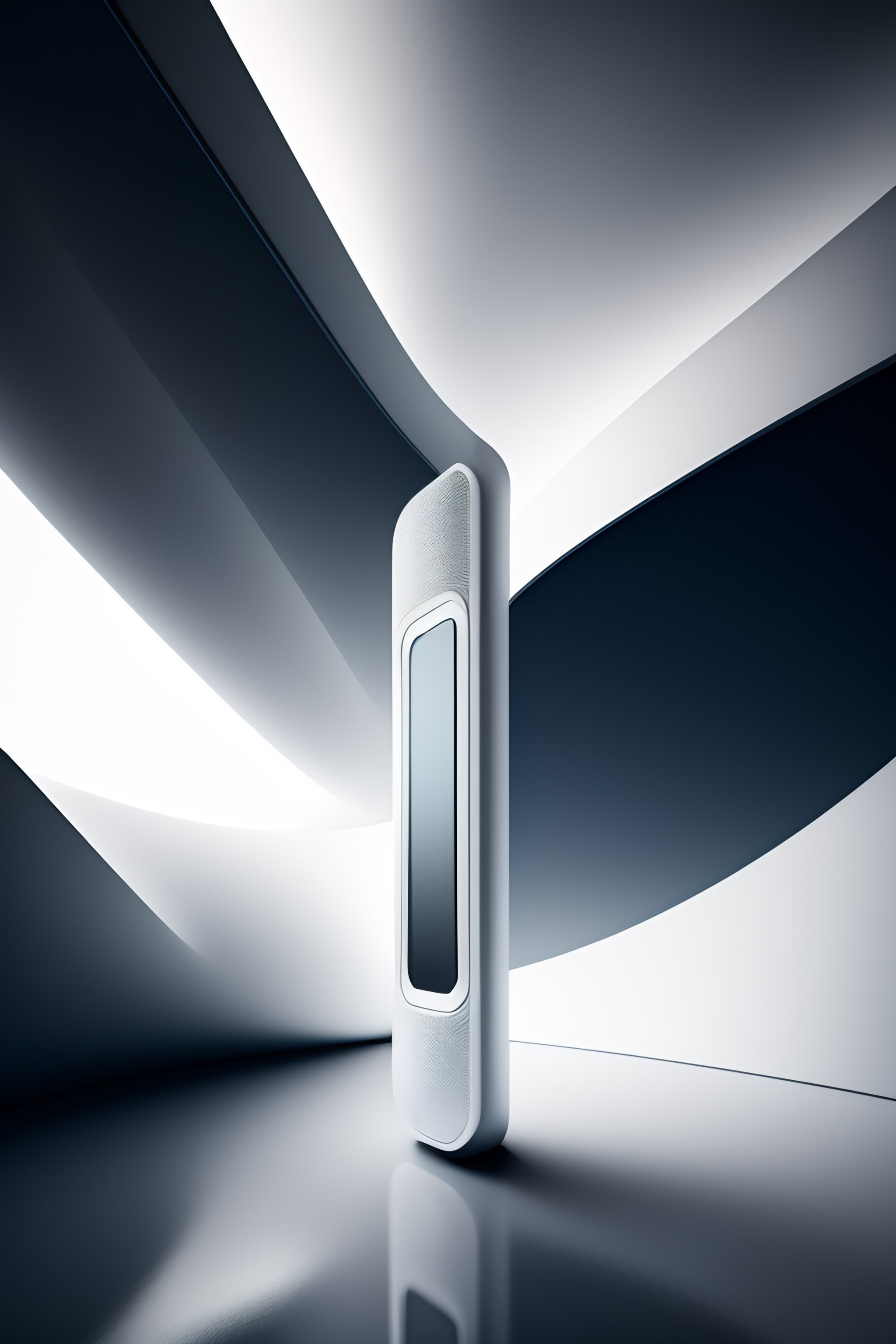 Lexica - Futuristic device in a white studio. Minimal color palete