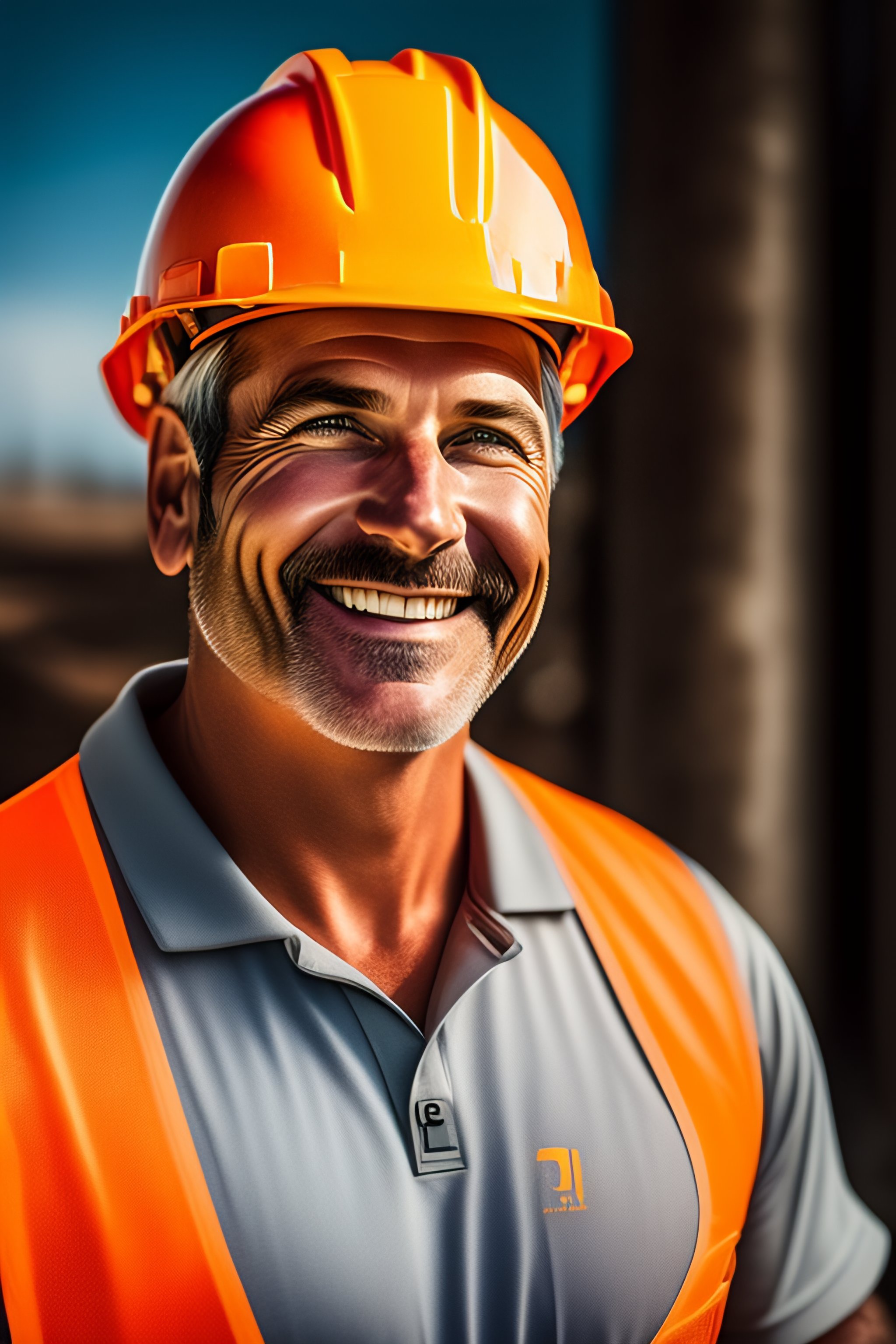 Lexica - Hyper realistic photo of a happy middle aged construction ...