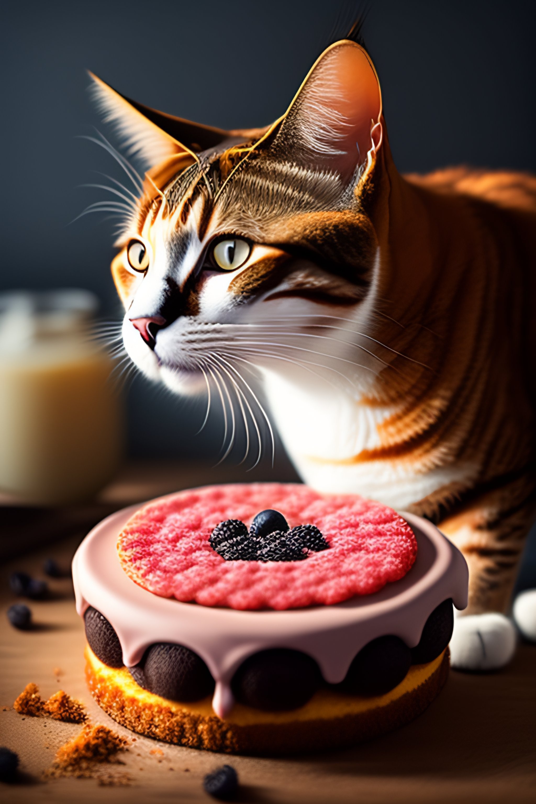 Lexica - Cat eating a space cake