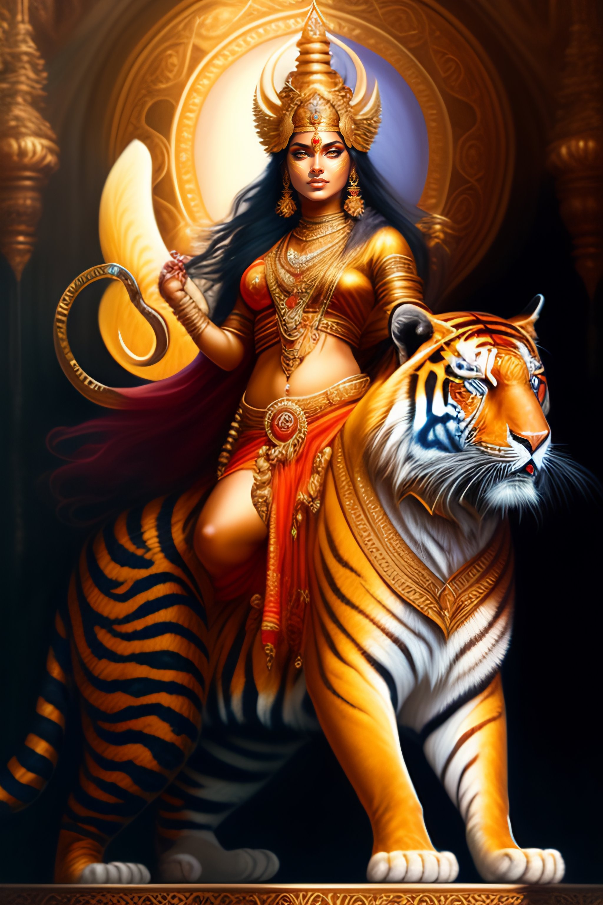 Goddess Durga Tiger