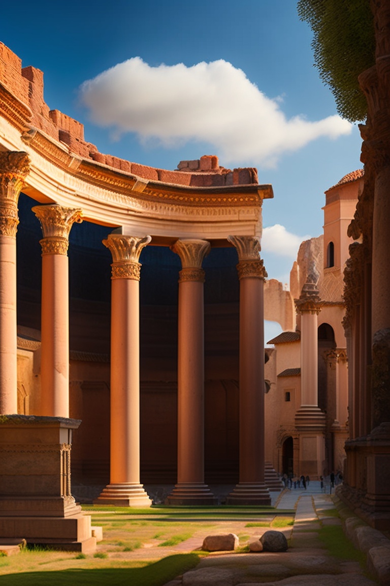 Lexica - Photograph of a Roman city, roman architecture