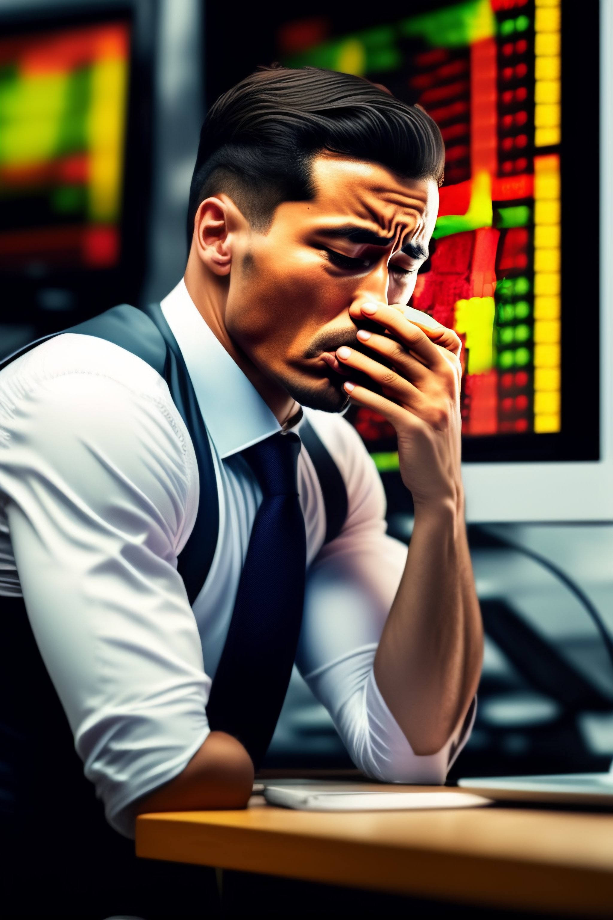 Lexica - Crying and sad Stock trader loosing money,Markets crashing ...