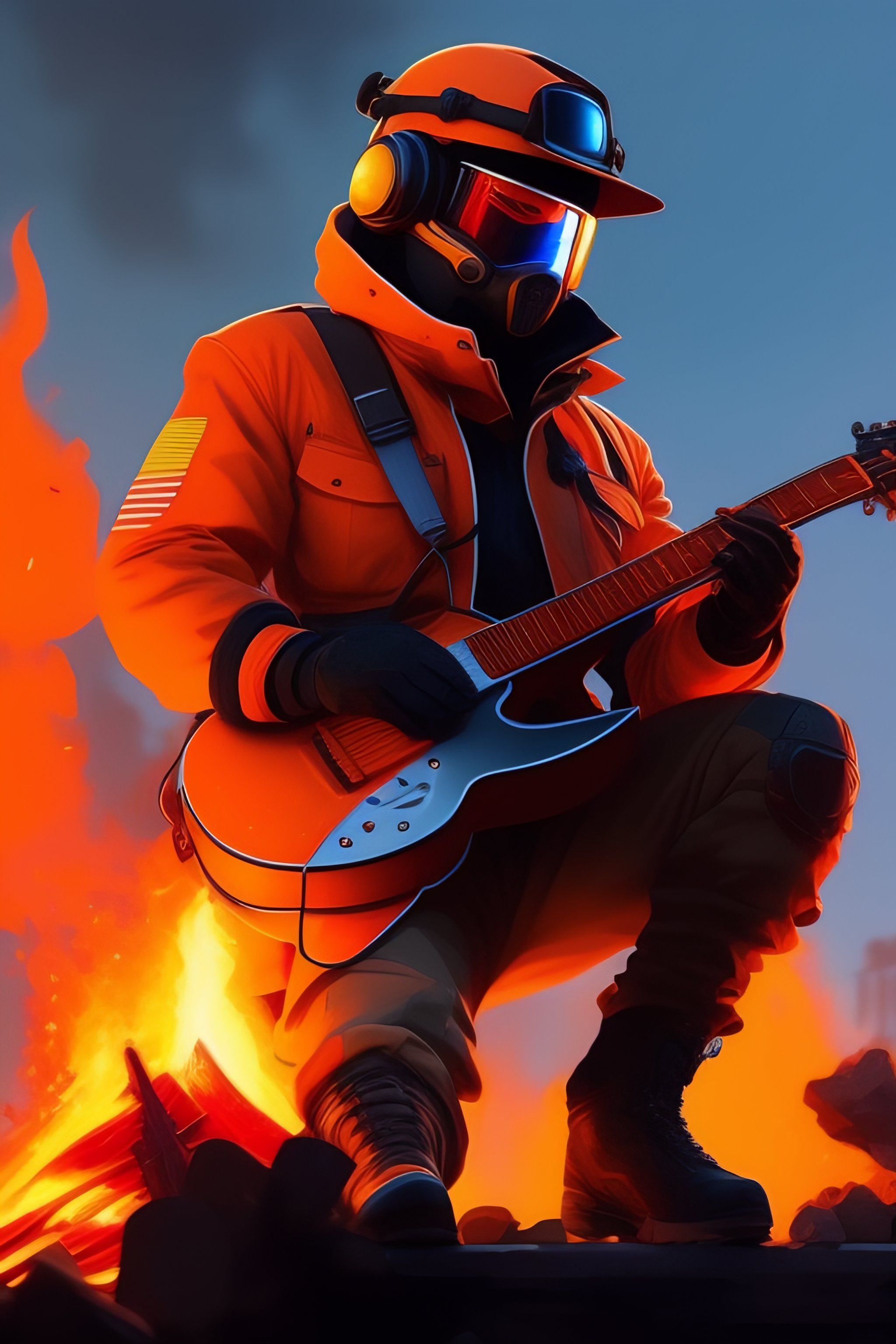 Lexica - The ((engineer)) of ((team fortress 2)) wearing an (orange ...