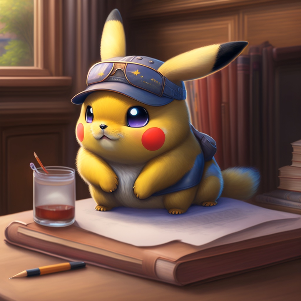 Lexica - Pikachu commiting tax fraud, paperwork, exhausted, cute ...