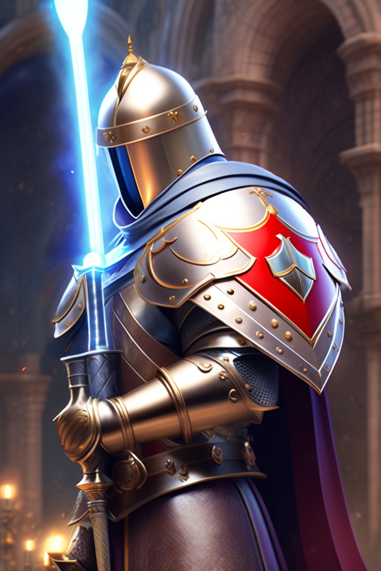 Lexica - A courageous knight in shining armor, wielding a mighty sword ...