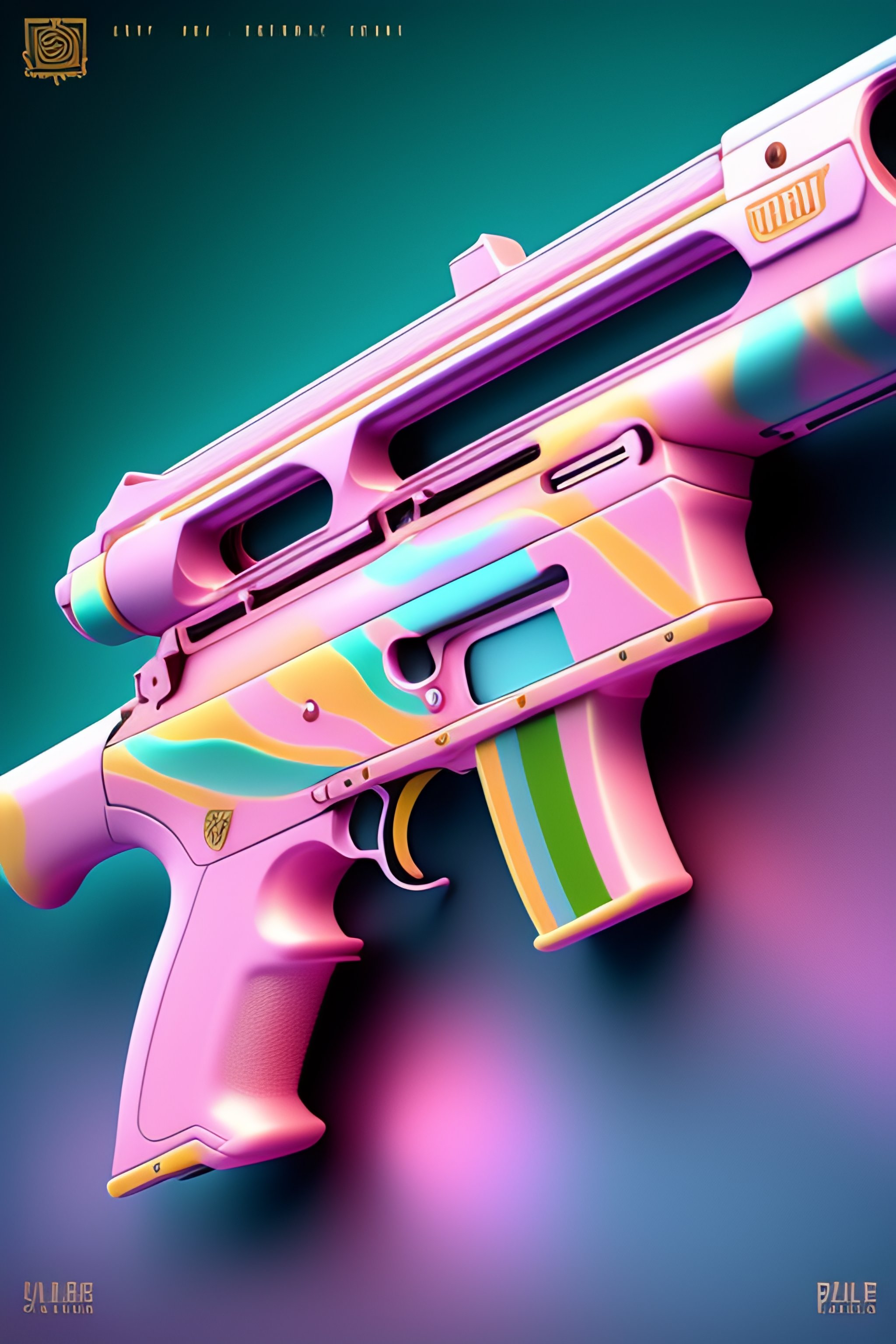 Lexica - Cute pastel rifle design