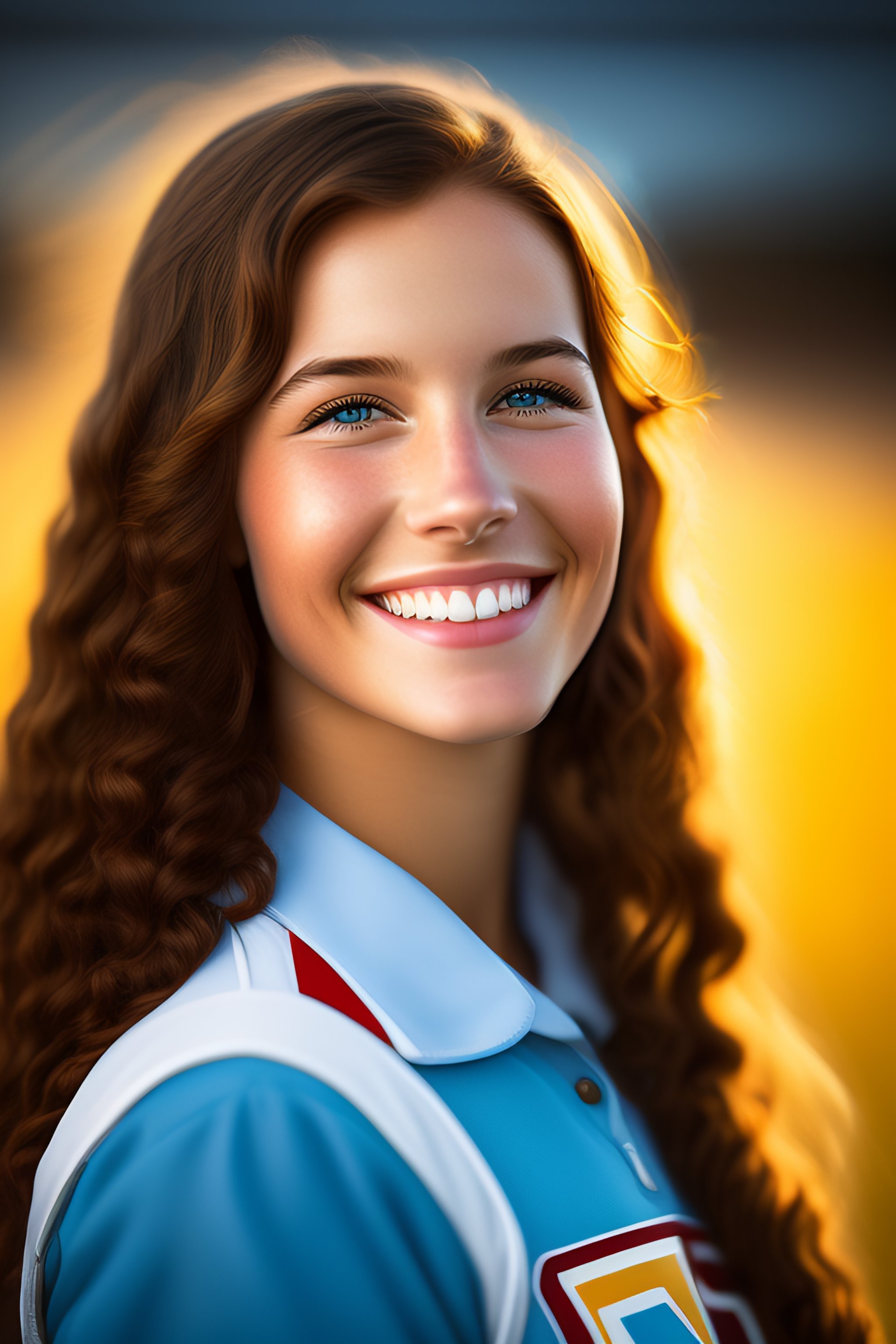 Lexica - Portrait of a smilling high school girl