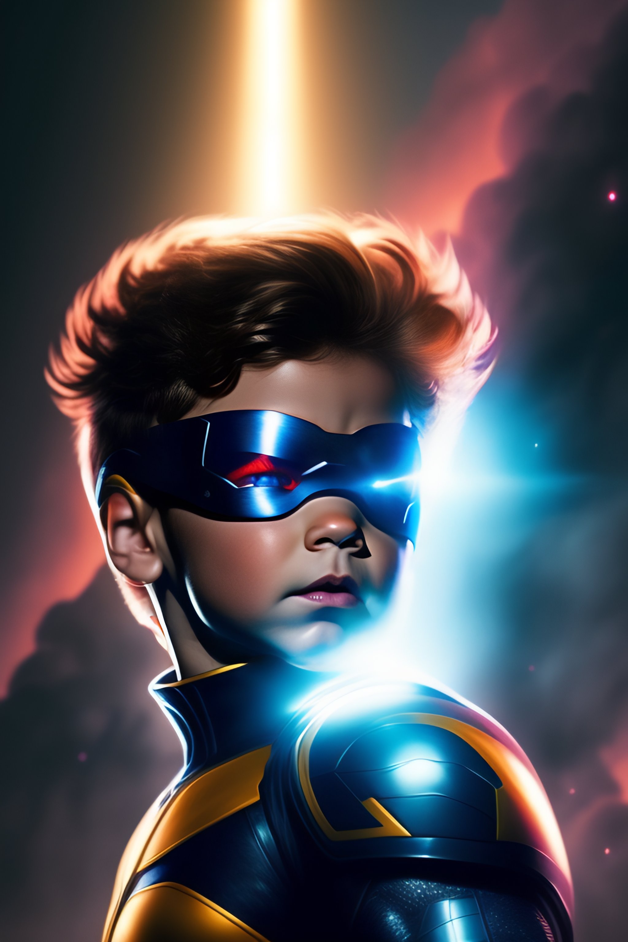 Lexica - Xmen cyclops looking up to blast moon with eye beam