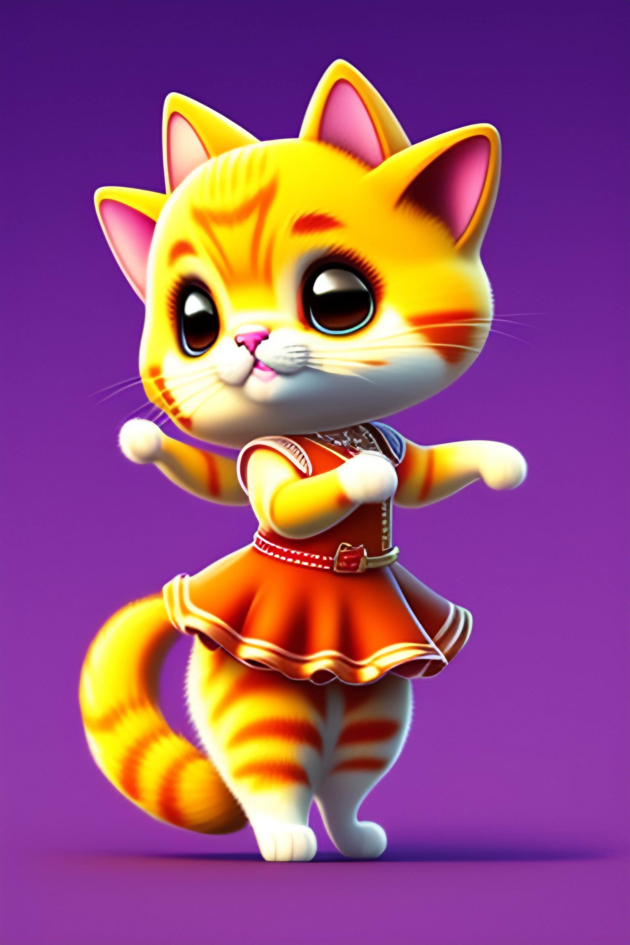 Lexica - Cute chibi cat dancing
