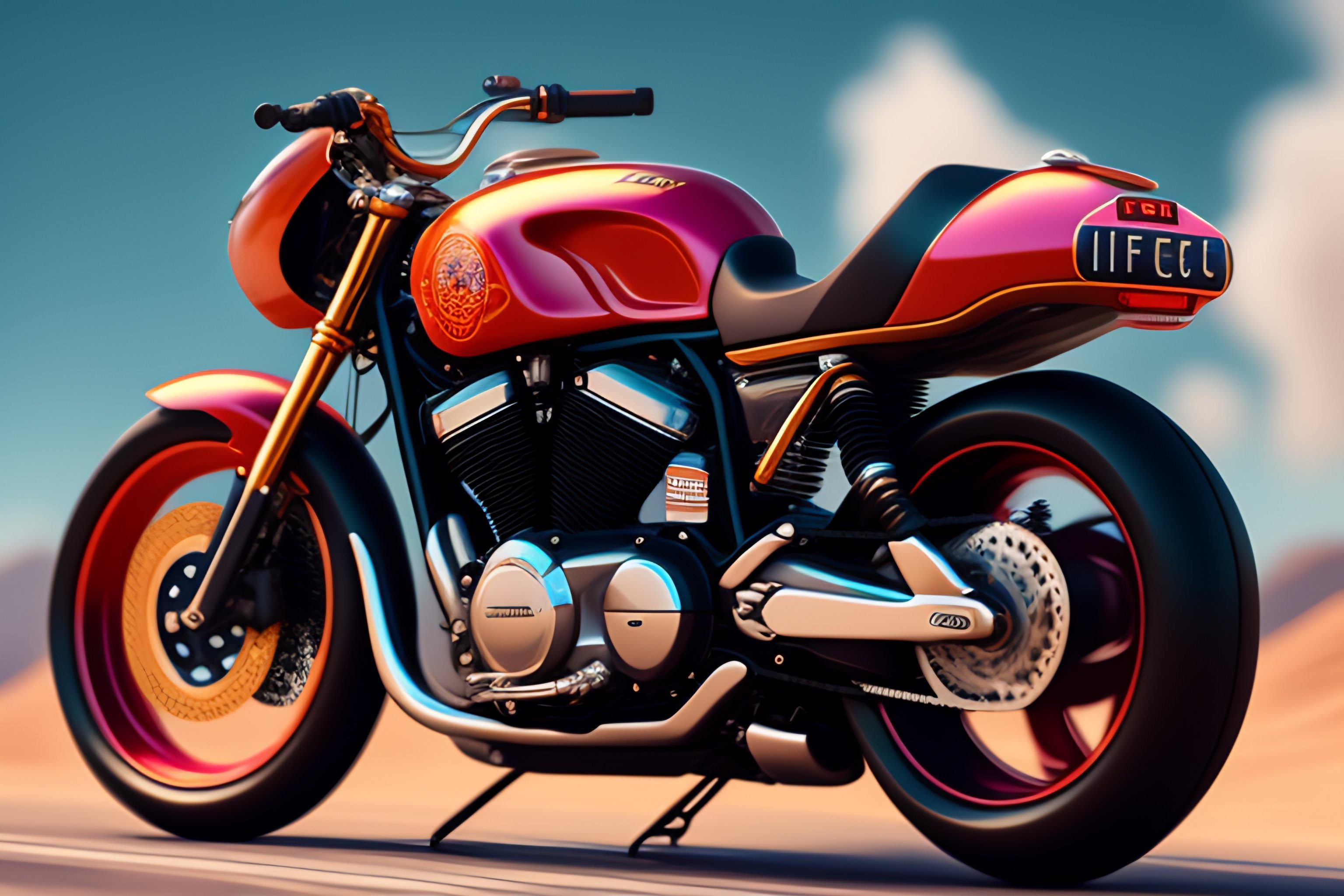 Lexica - Female model riding cafe racer motorcycle Concept art portrait ...