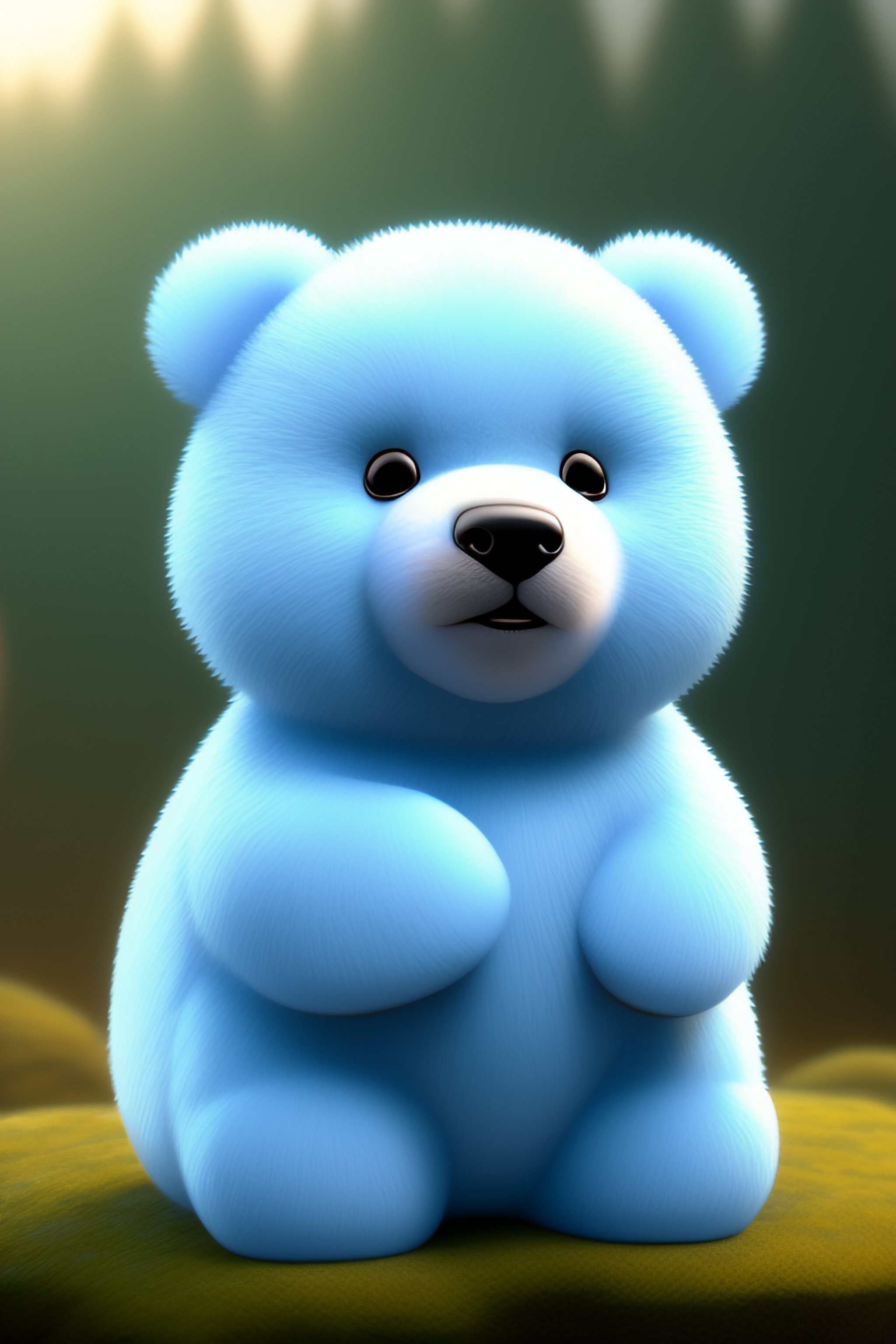 Lexica - Barnoo is a small, furry blue bear with a round face and big, round ears. His fur is a ...