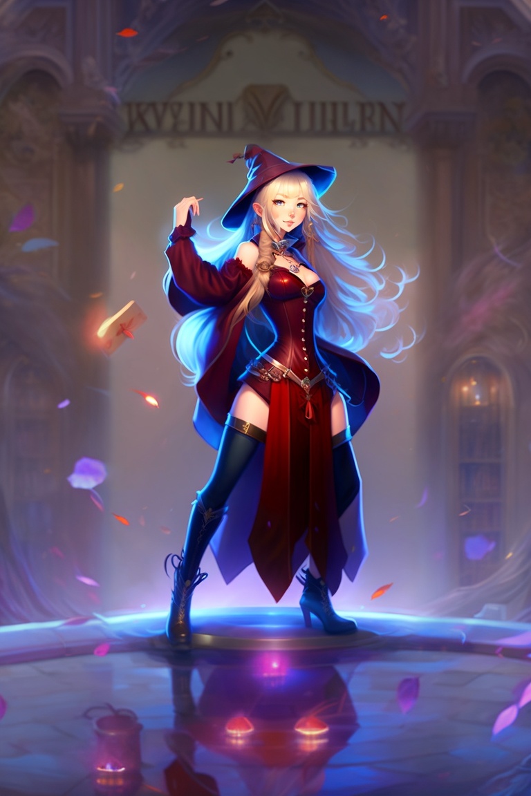 Lexica - Beautiful Korean witch girl, ash blonde wavy hair, bangs ...