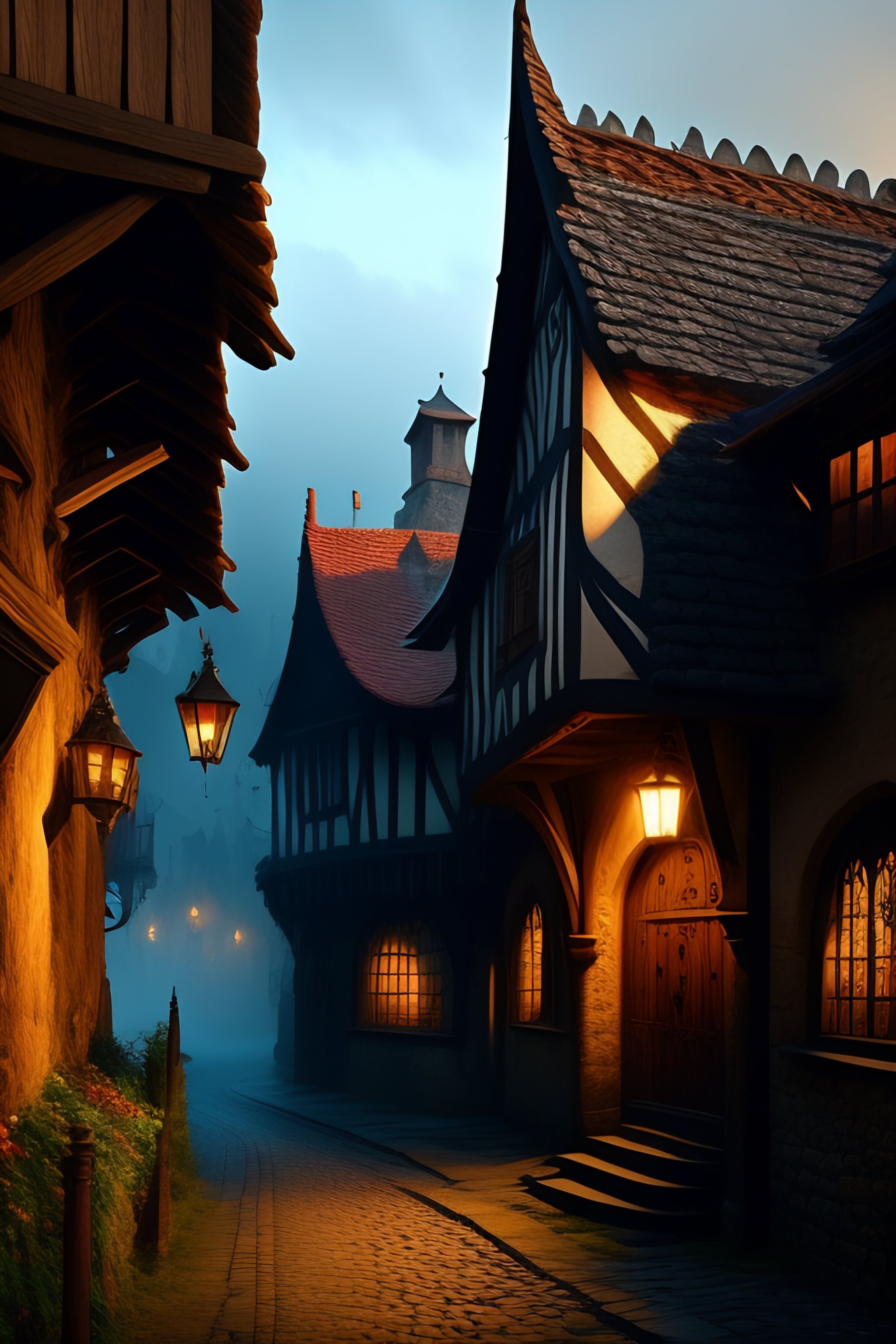 Lexica - Old medieval town gothic dark decay mist dirt dust