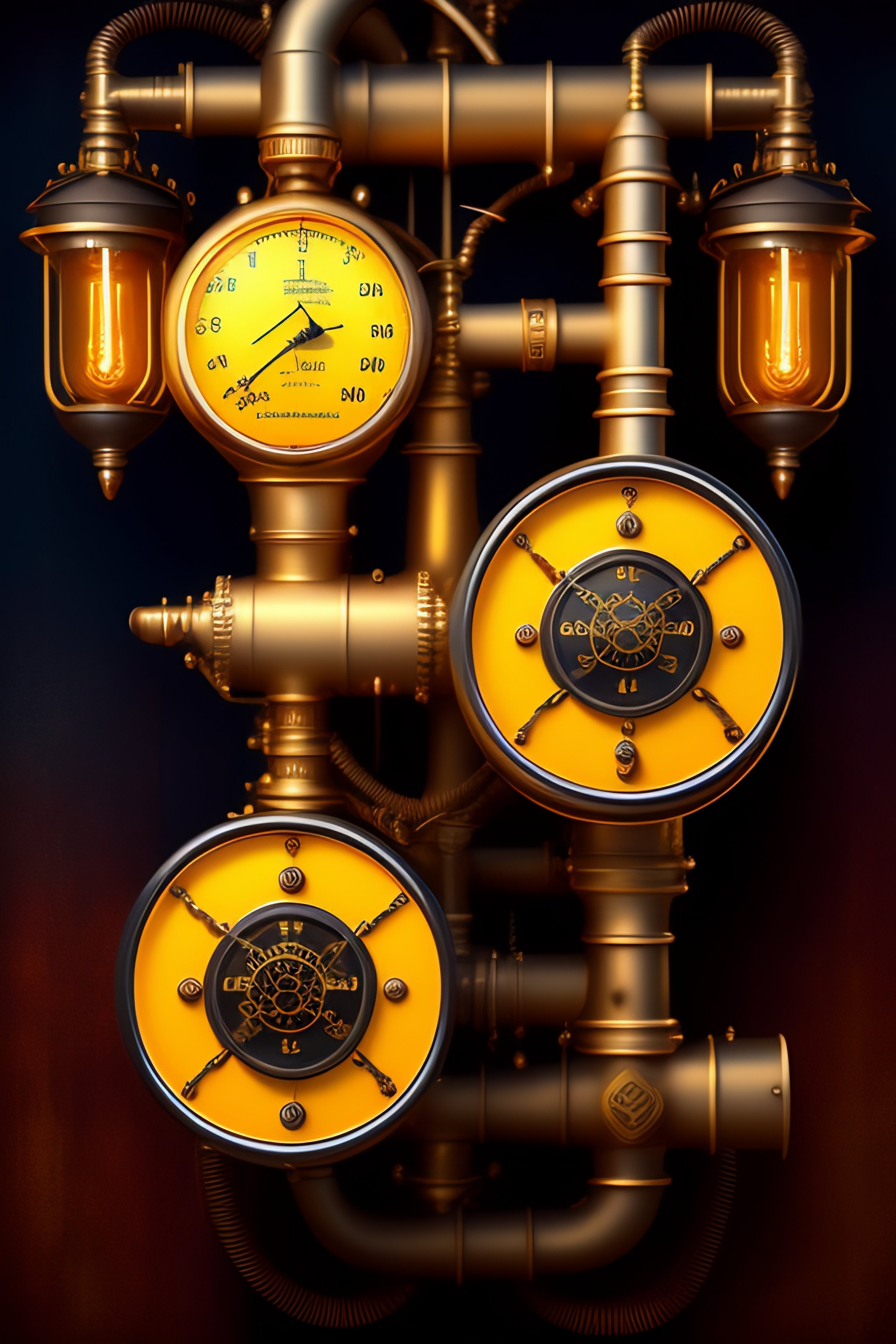 Lexica - Background steampunk pipe meters with lamp radio tubes plane ...