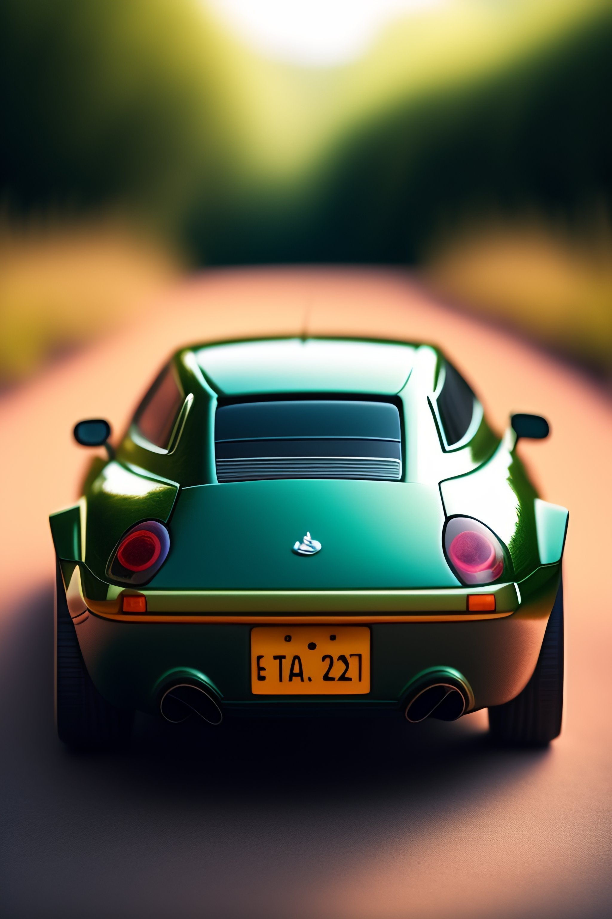 Lexica - A cute little car, seen from behind