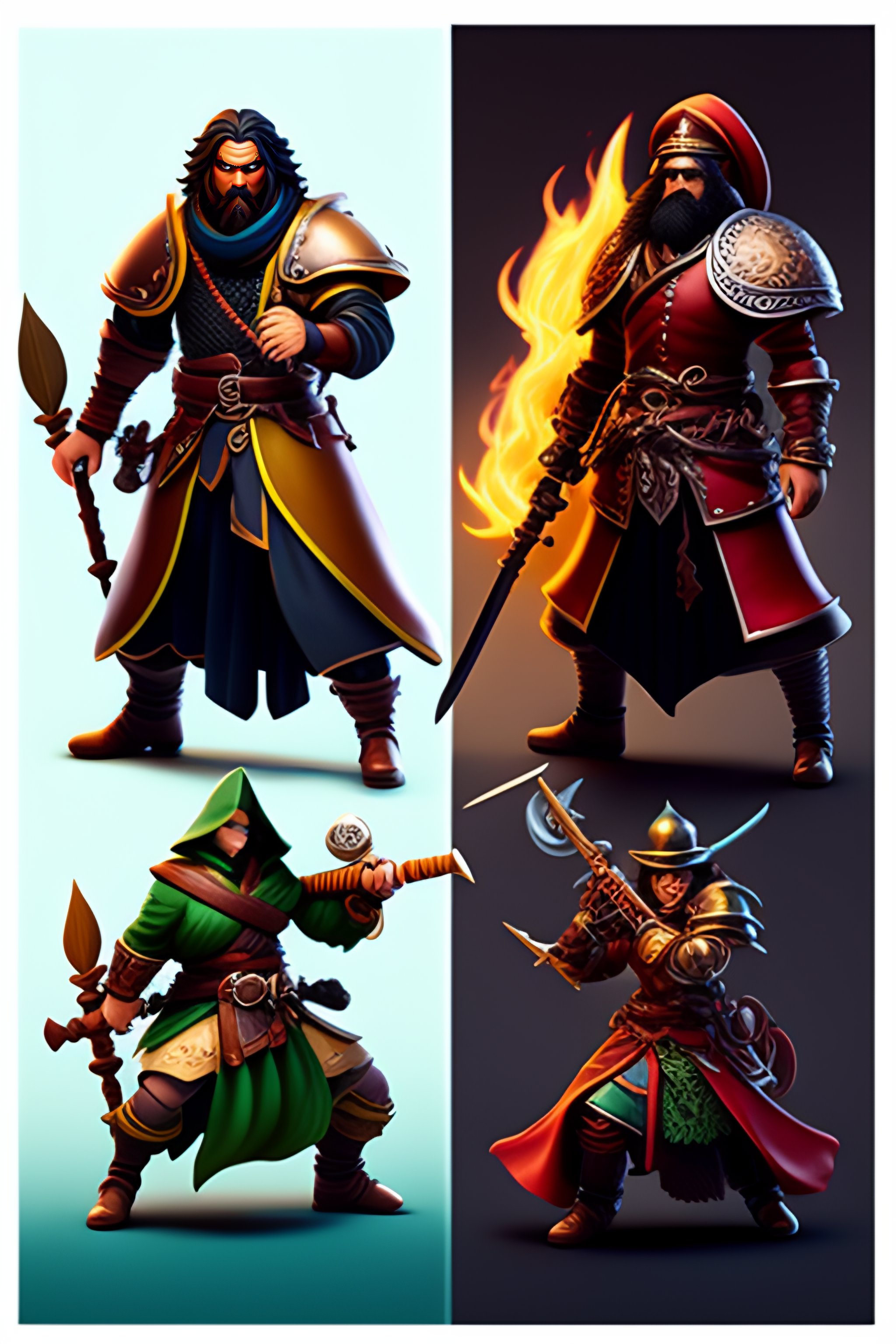 Lexica - Dungeons and dragons rogue and wizard combat pose