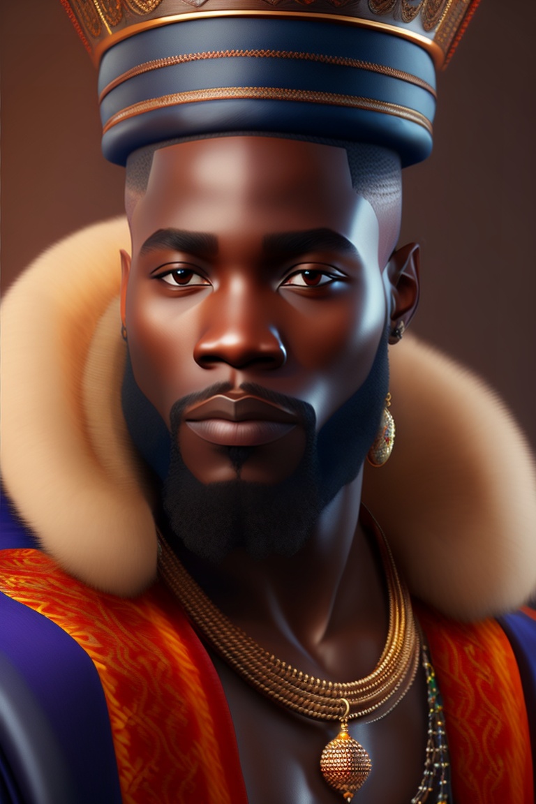Lexica - A african king in traditional clothing, portrait, hyper ...