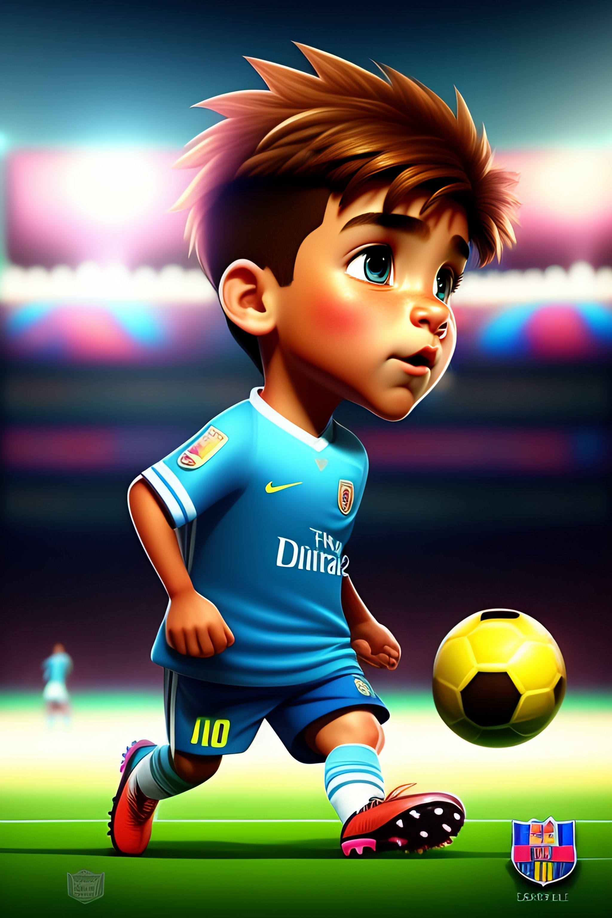Lexica - Cartoon Kids leonel messi on football