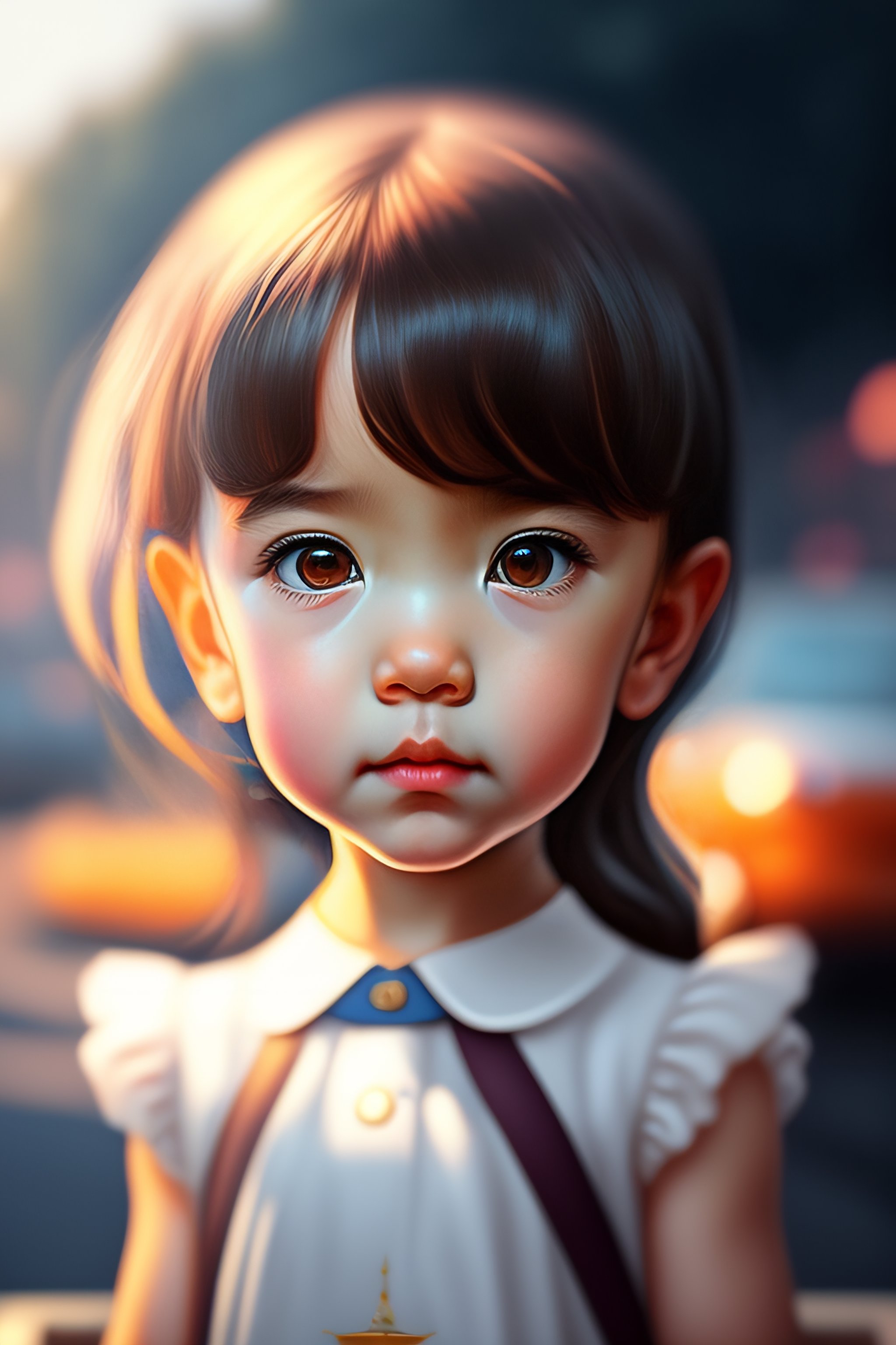 Lexica - A first person perspective as a cute little girl looking at ...