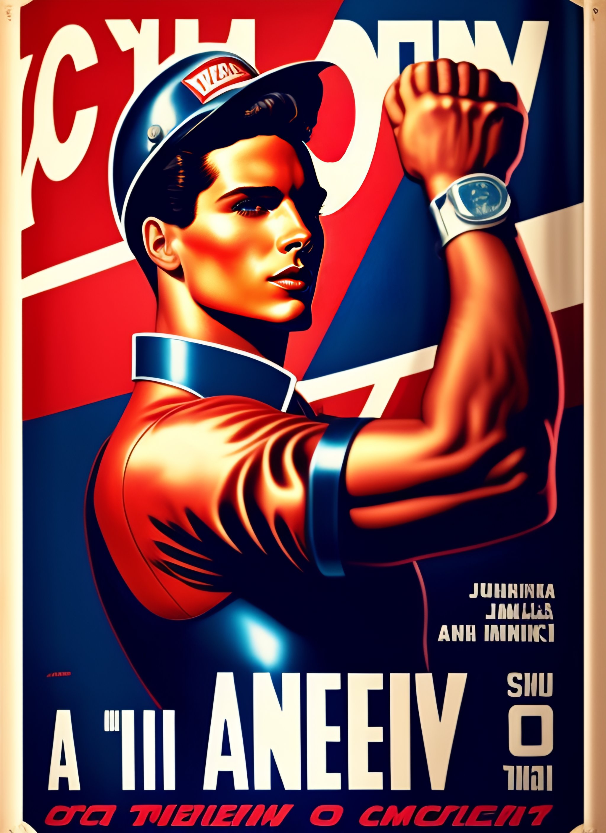 Lexica - A male young man the riveter "We can do it !" poster by John ...