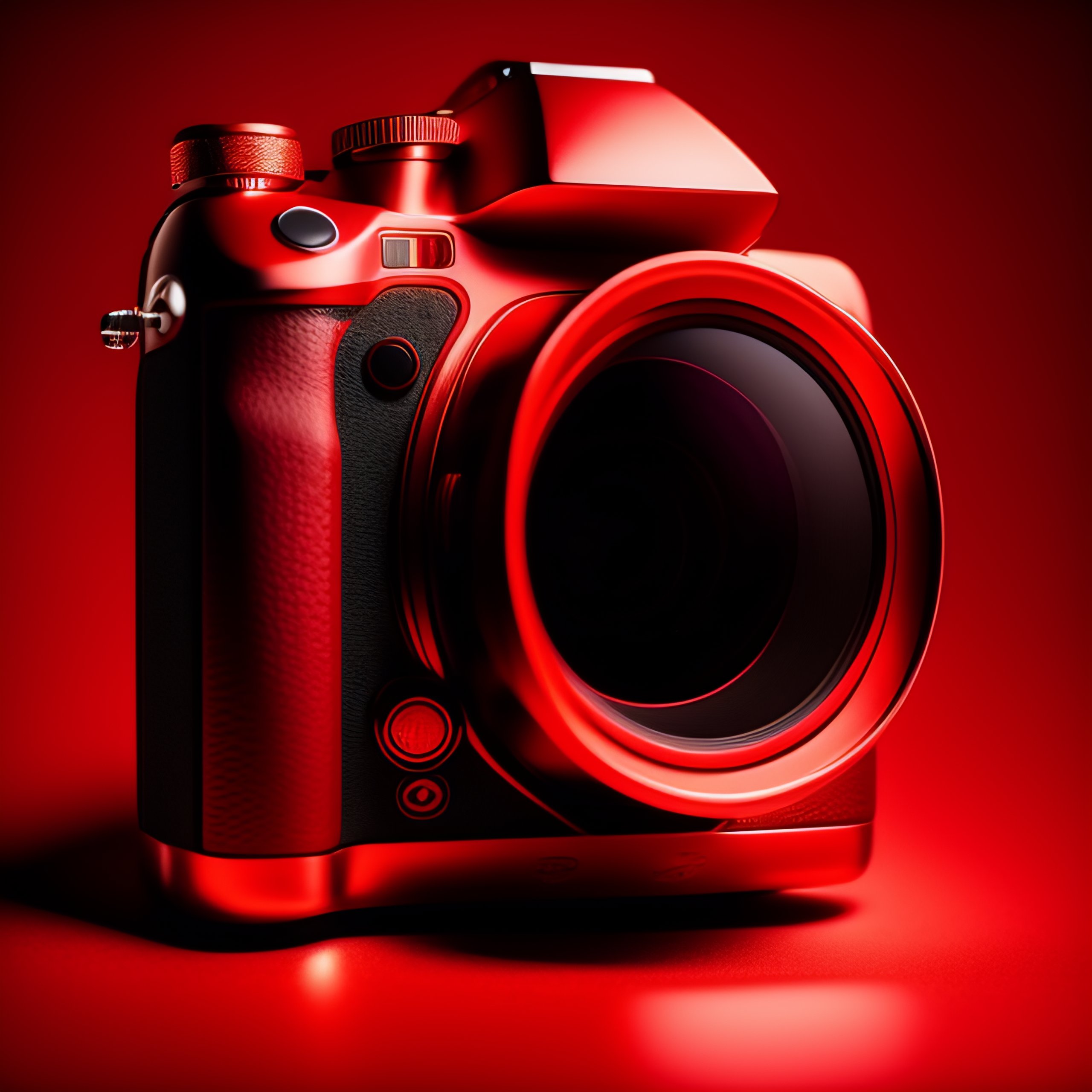 Lexica - Red background,side view product photography of a camera ...