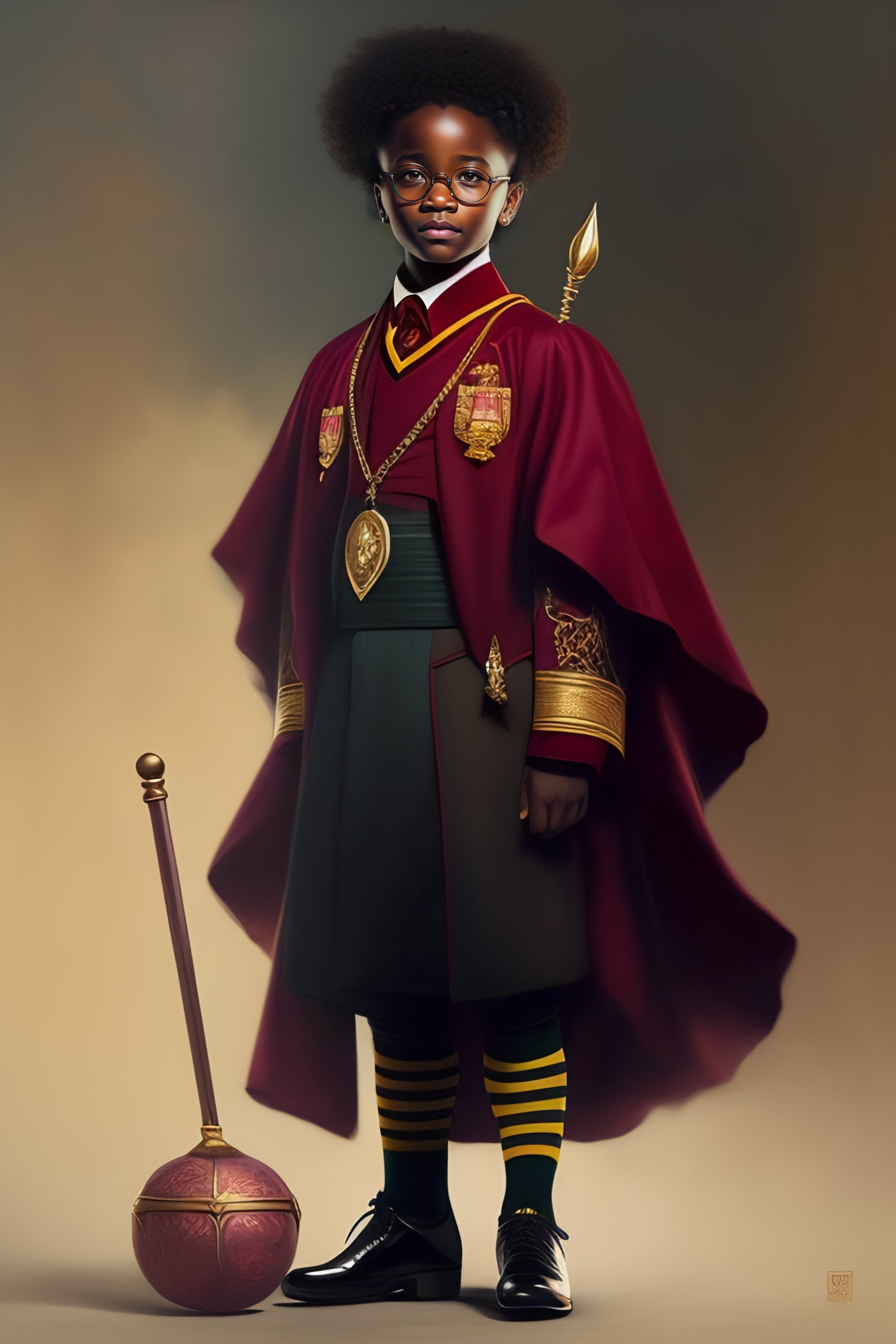 Lexica - Full shot young african harry potter, gryffindor quidditch ...